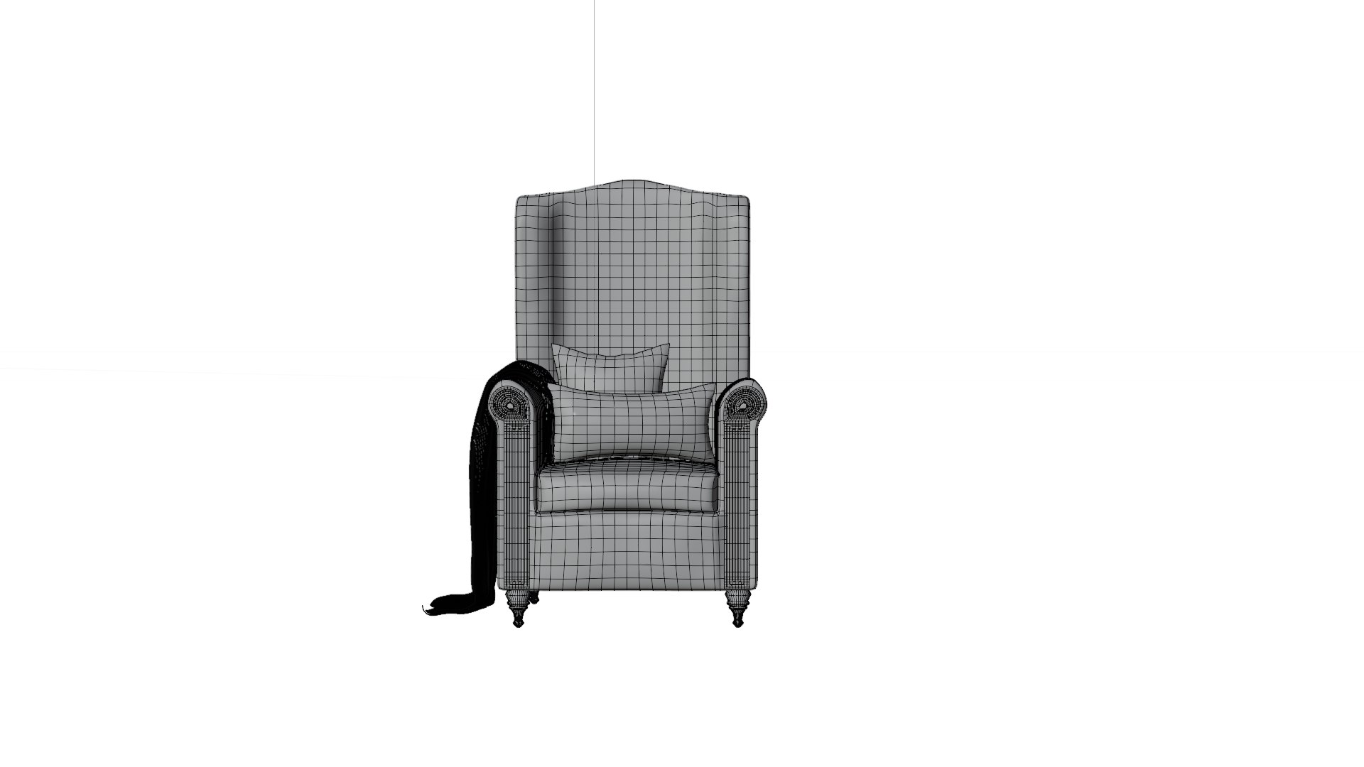 3D Candy Cane Striped Mediterranean Winged Arm Chair Model - TurboSquid ...