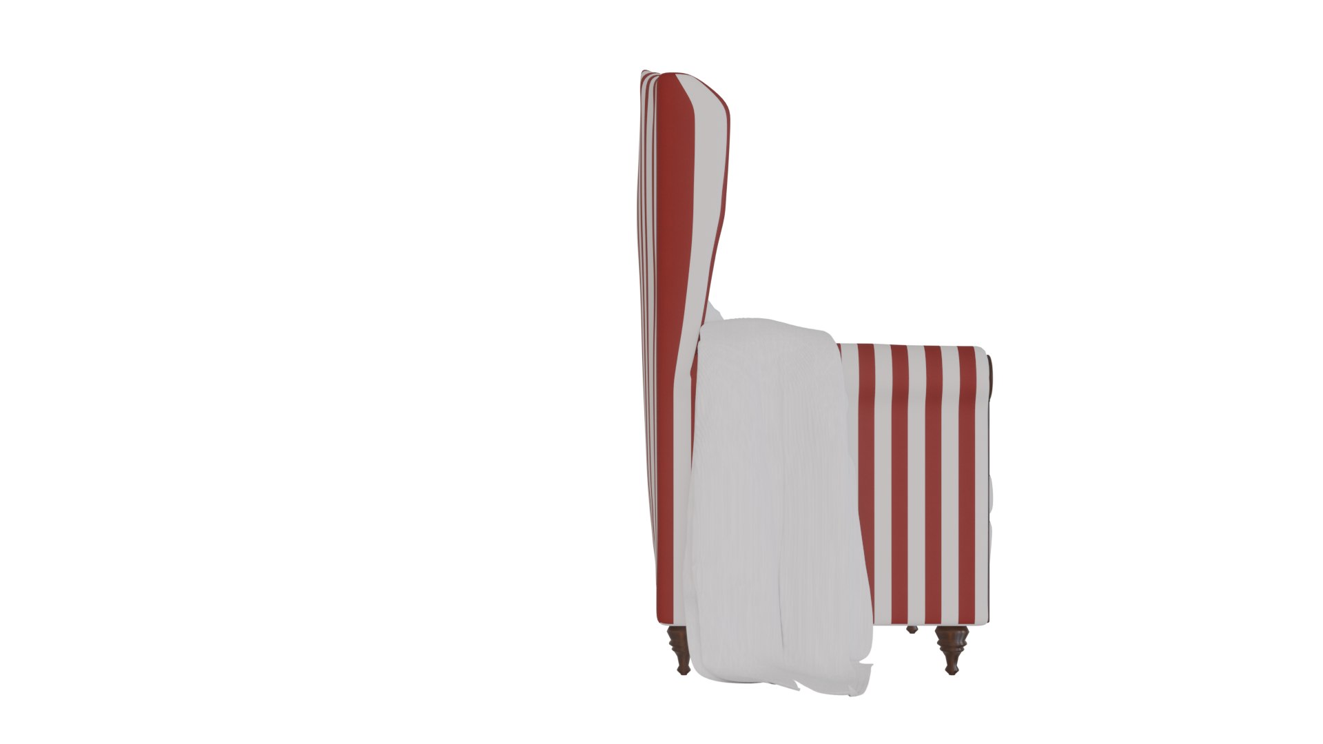 3D Candy Cane Striped Mediterranean Winged Arm Chair Model - TurboSquid ...