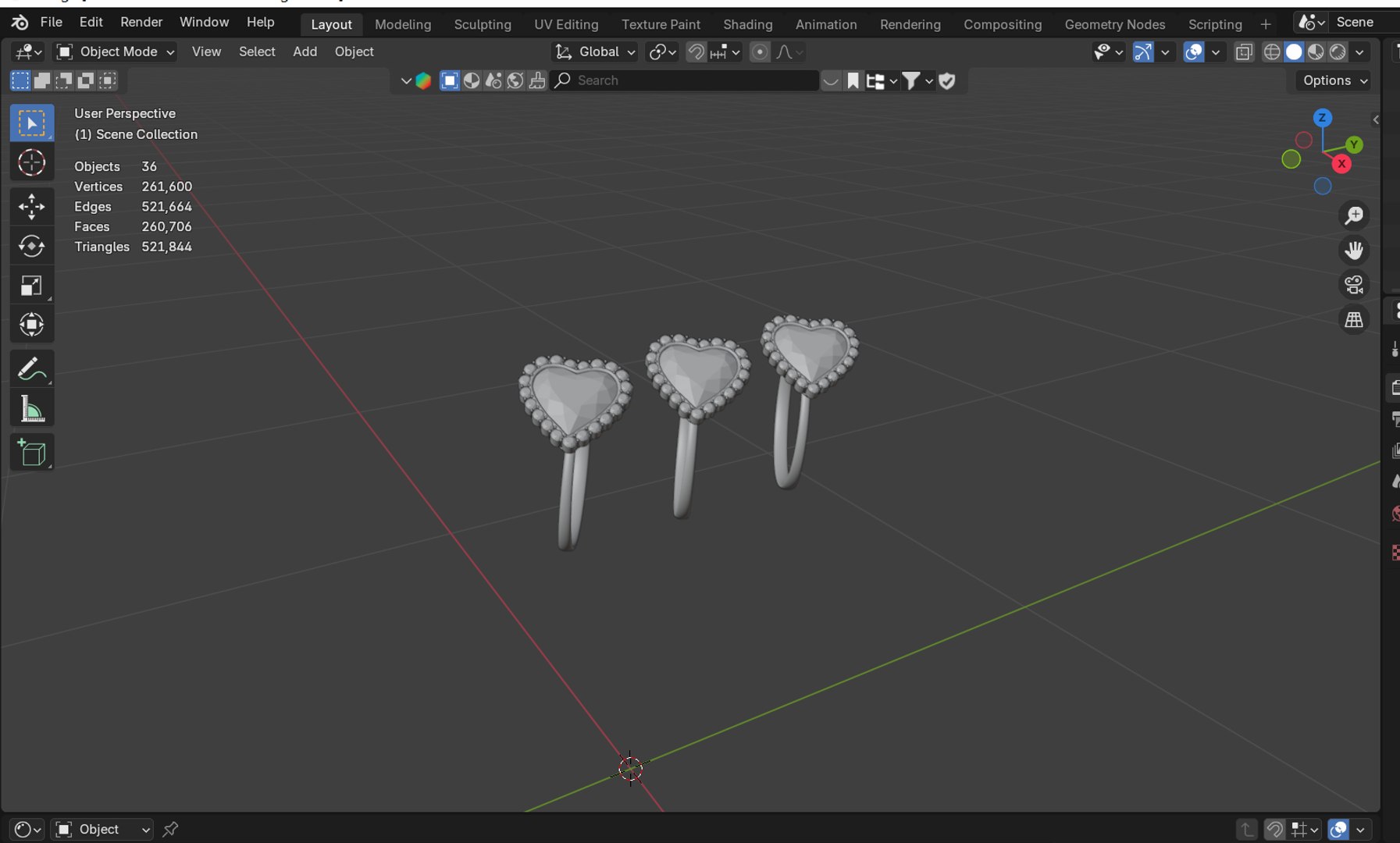 Heart-Shaped Diamond Ring Model 3D Model - TurboSquid 2328924