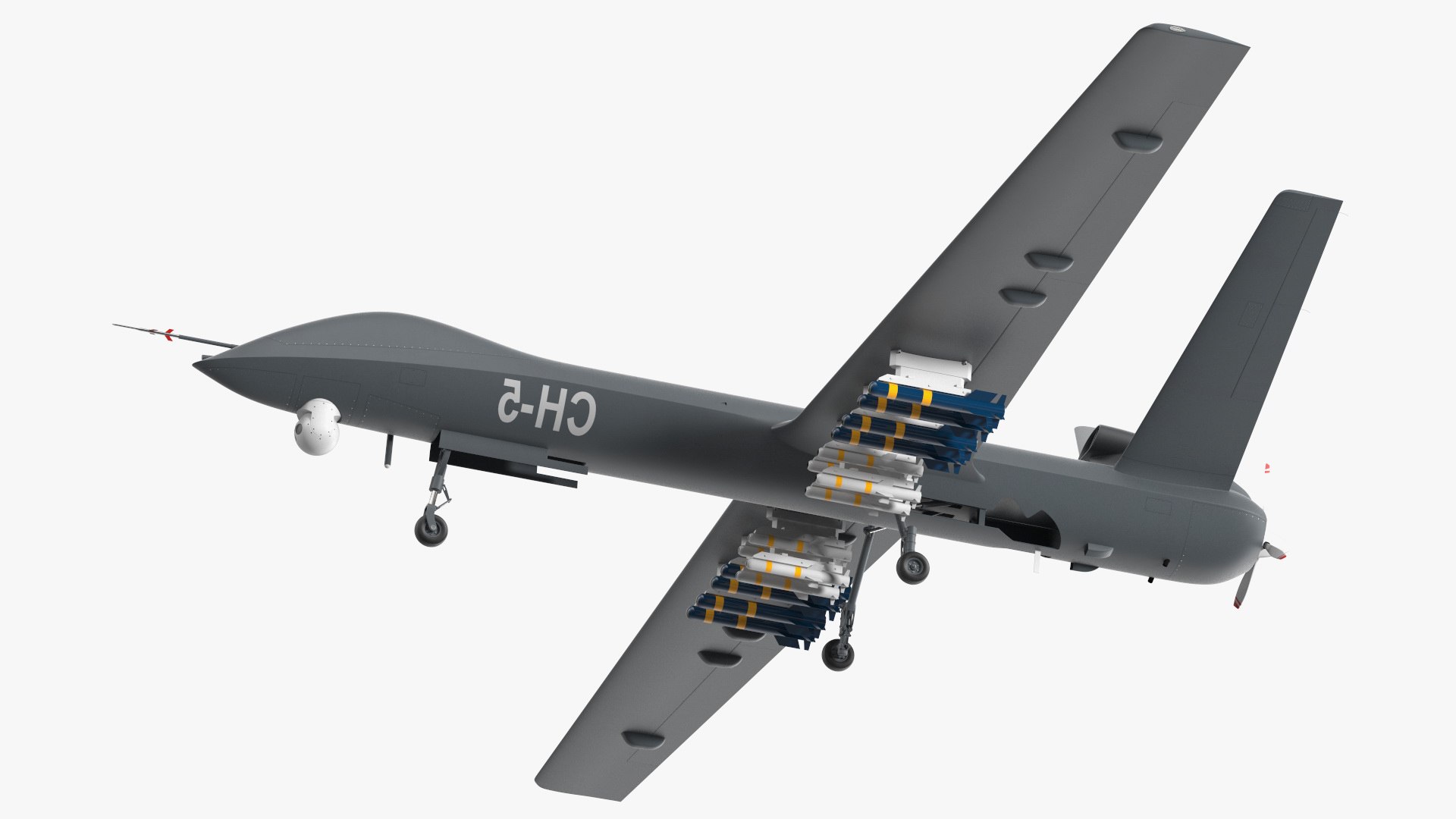 modelo 3d CH-5 Rainbow UAV Armed Rigged for Maya - TurboSquid 2049244