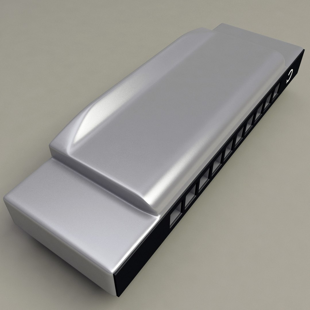 Harmonica Details Modelled 3d Model