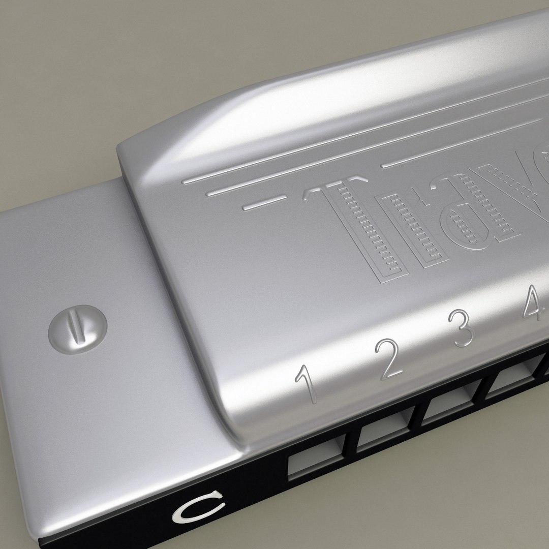 Harmonica Details Modelled 3d Model