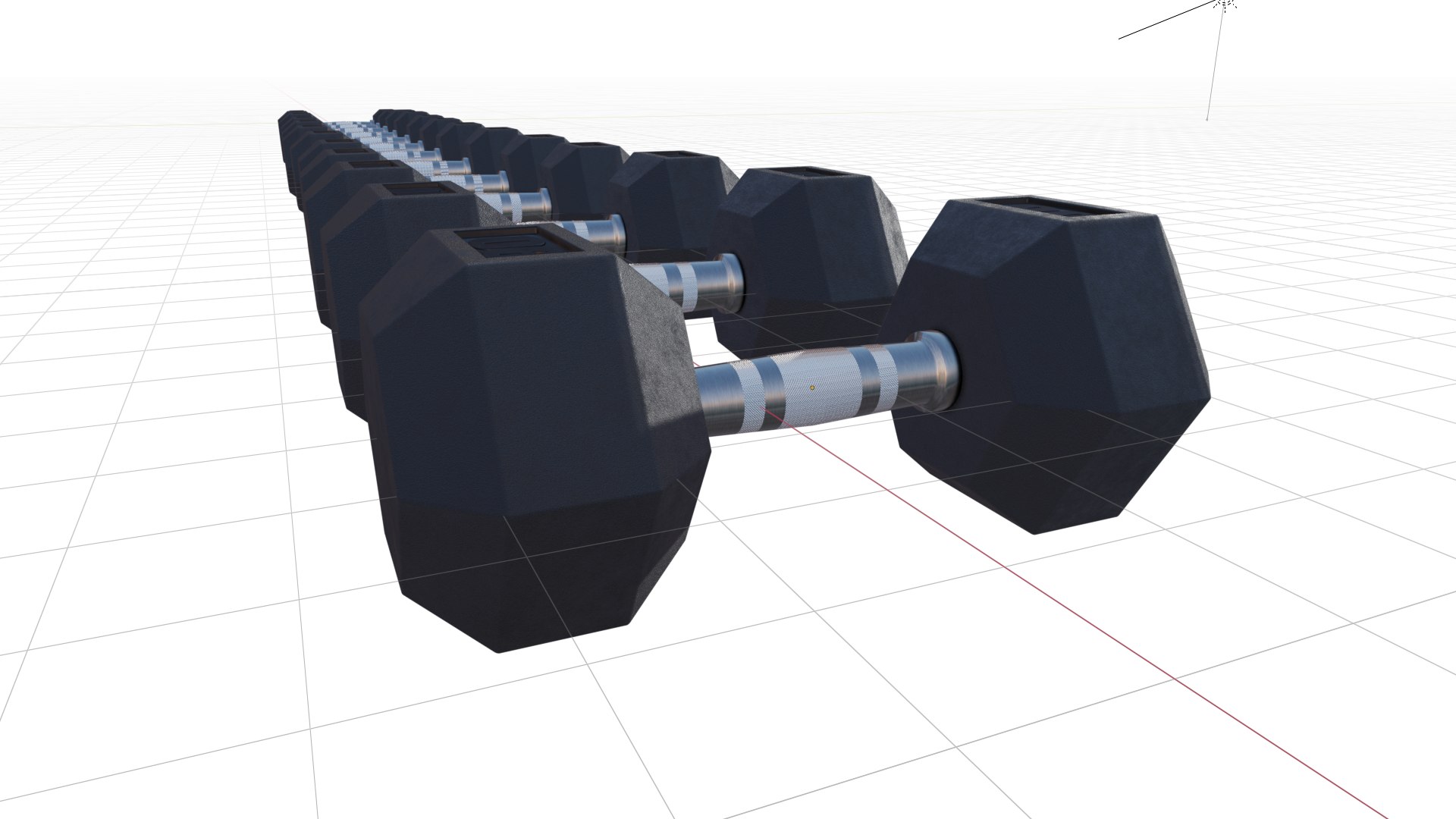 3d Dumbbell Set Turbosquid 2119912