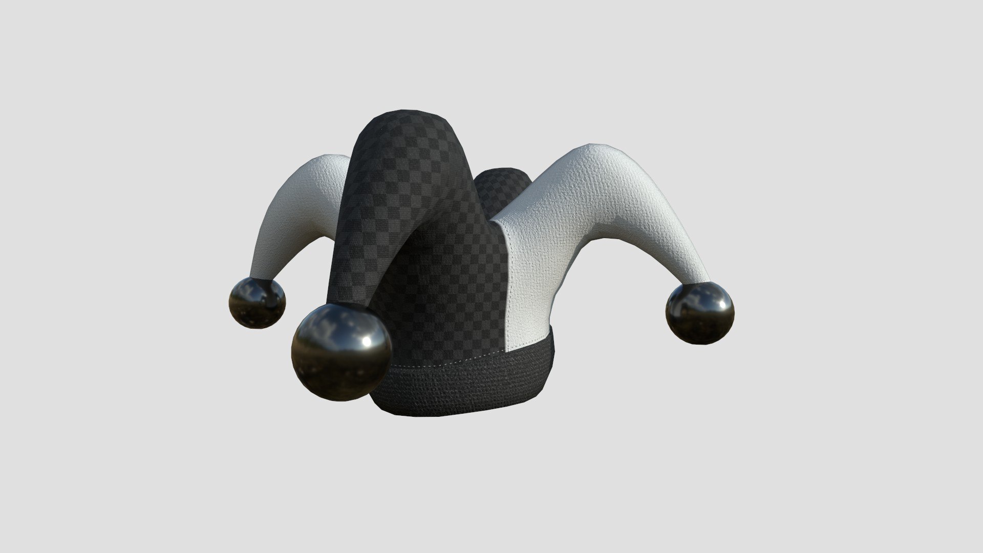 Jester Hat 08 Black White - Character Fashion Design 3D Model ...
