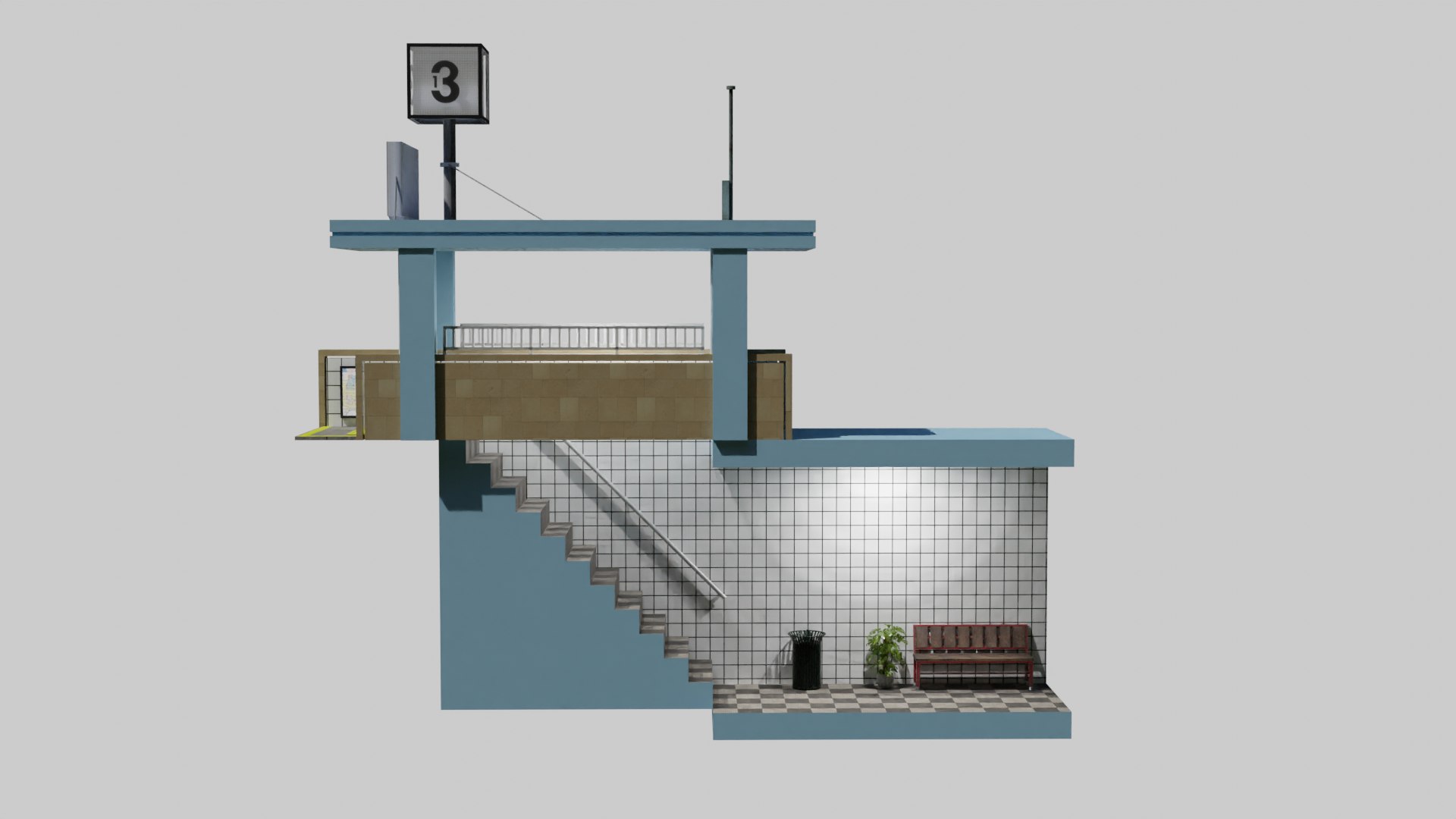 Underground Platform 3D - TurboSquid 2108847