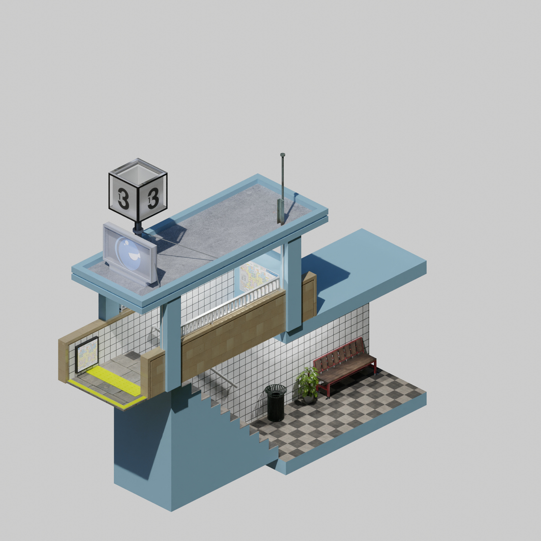 Underground Platform 3D - TurboSquid 2108847