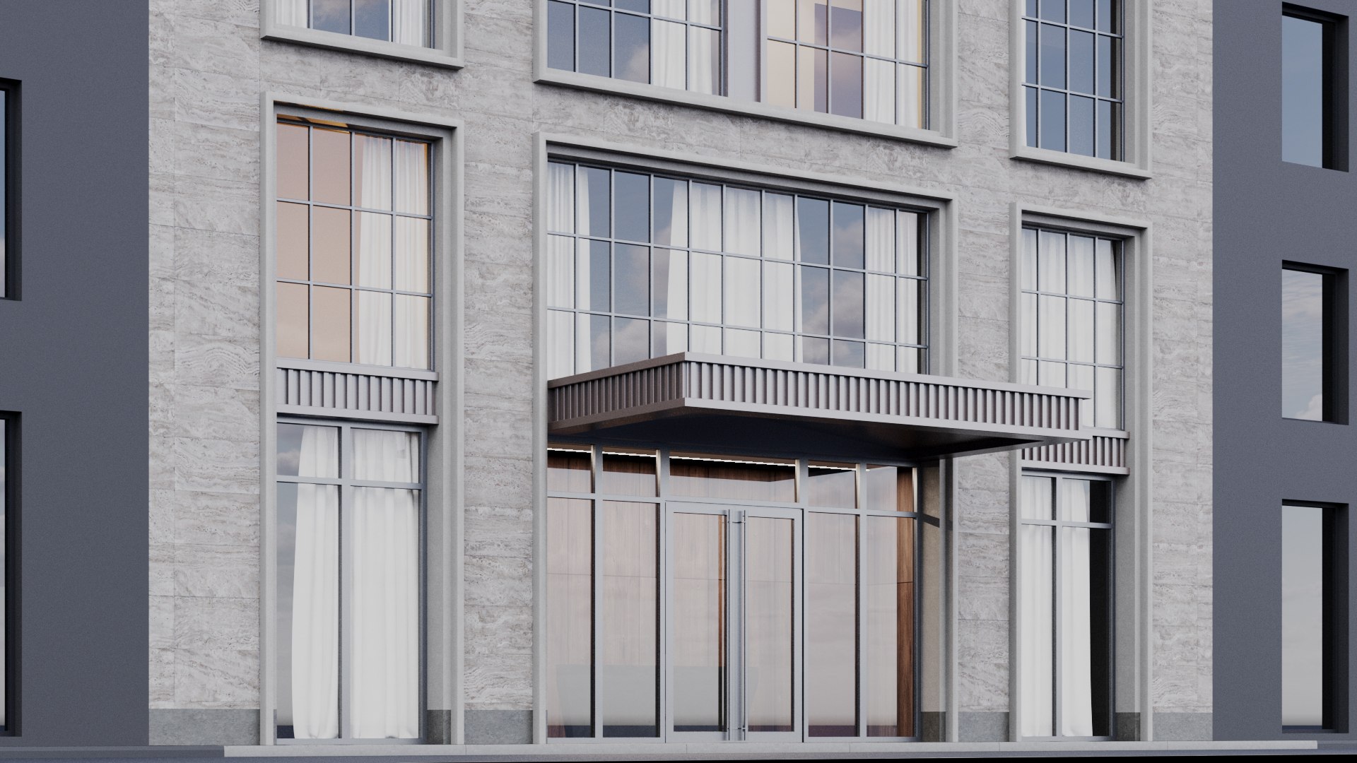 3D Model Modern Building Fasade 10 - TurboSquid 2290737