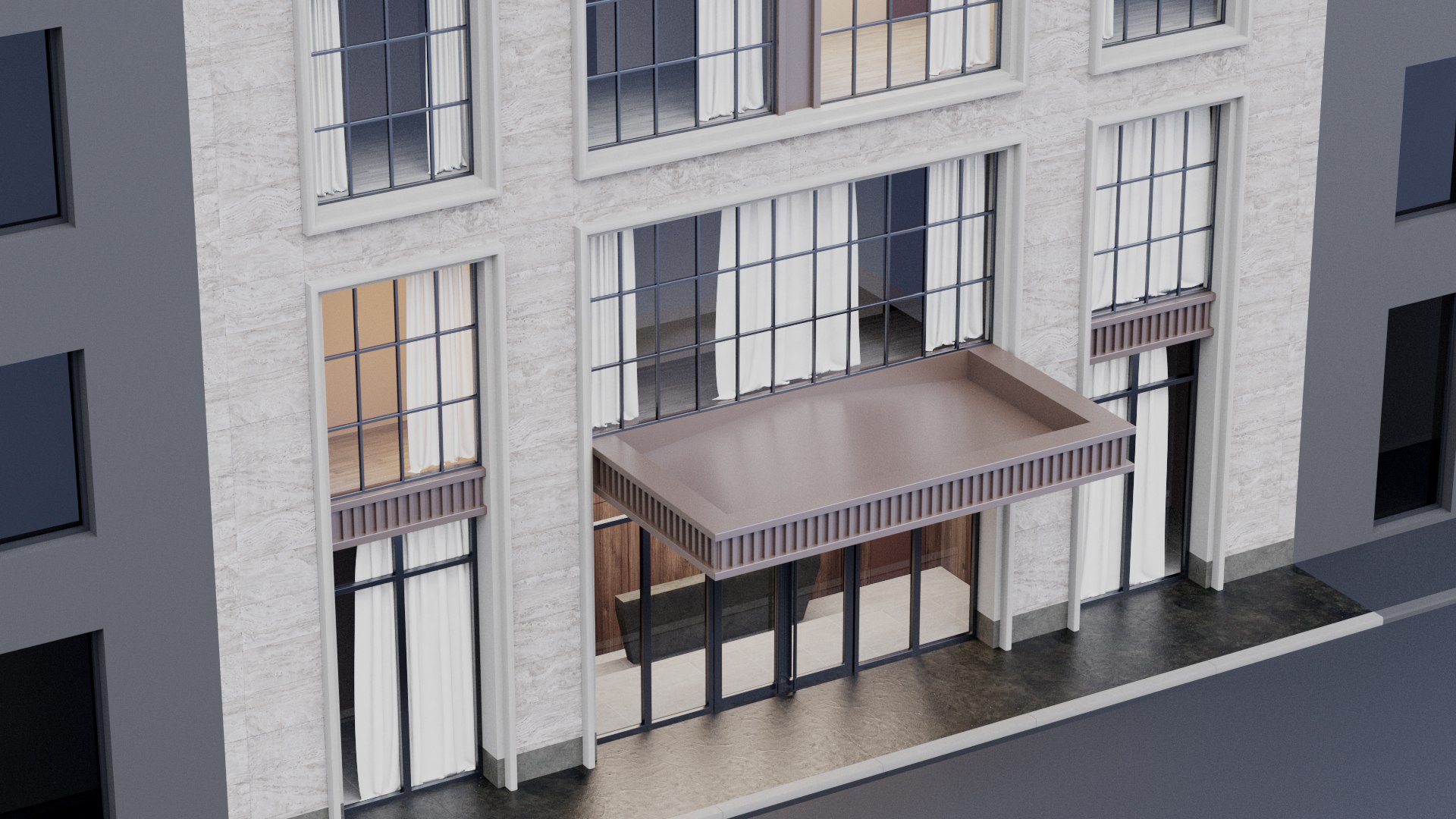 3D Model Modern Building Fasade 10 - TurboSquid 2290737