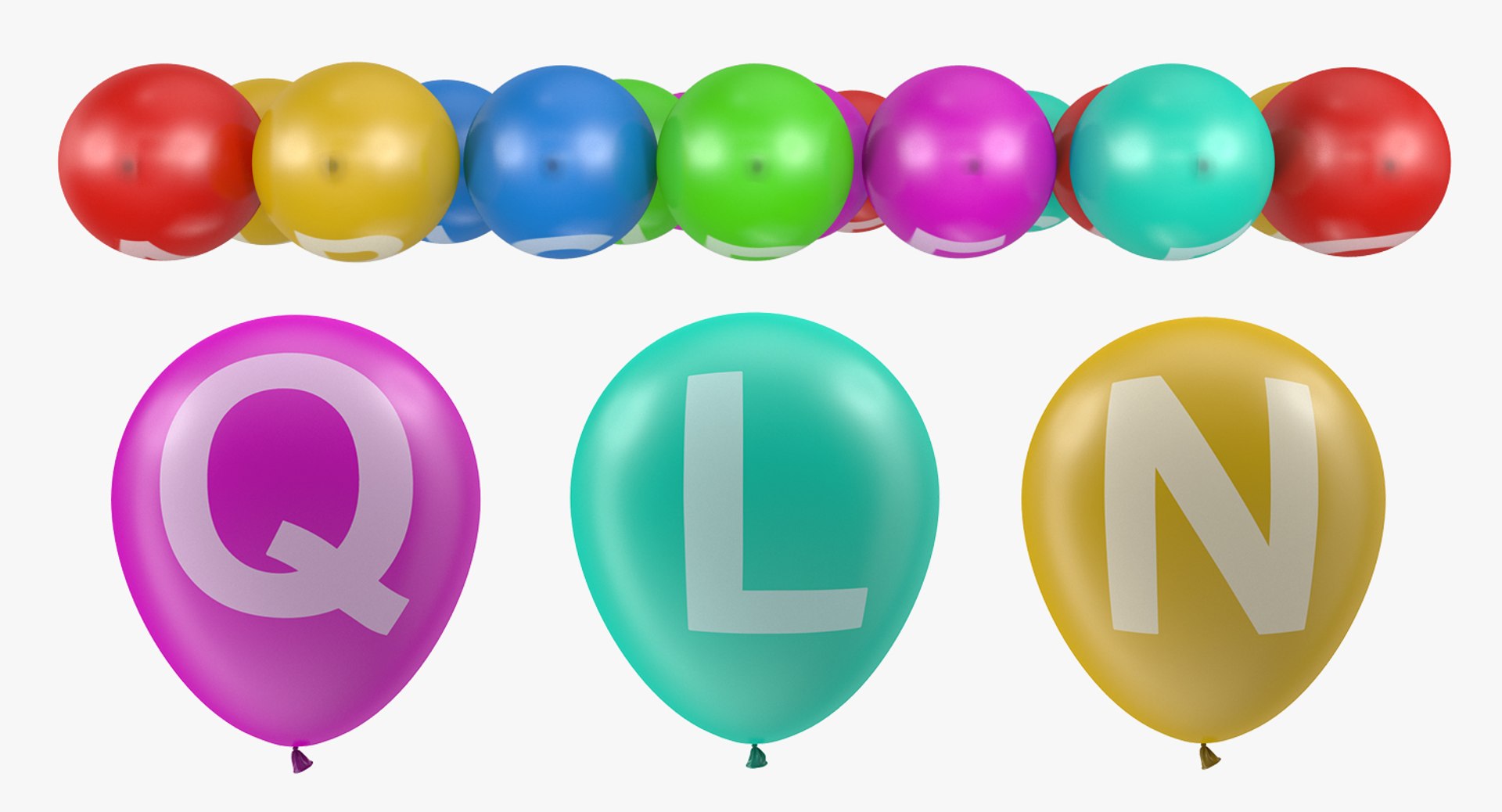 Alphabet Balloons 3D Model - TurboSquid 1251939