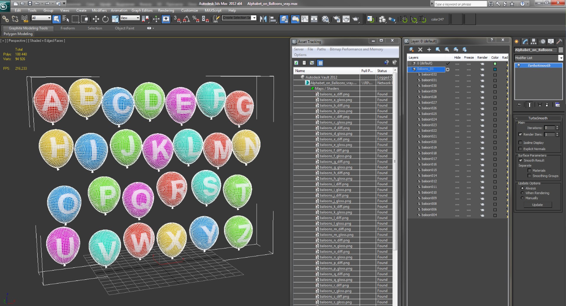 Alphabet Balloons 3D Model - TurboSquid 1251939