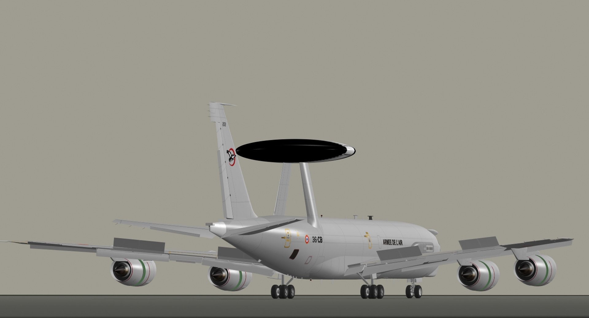E-3F Sentry Armee De L`air - French Air Force 3D Model - TurboSquid 1275636