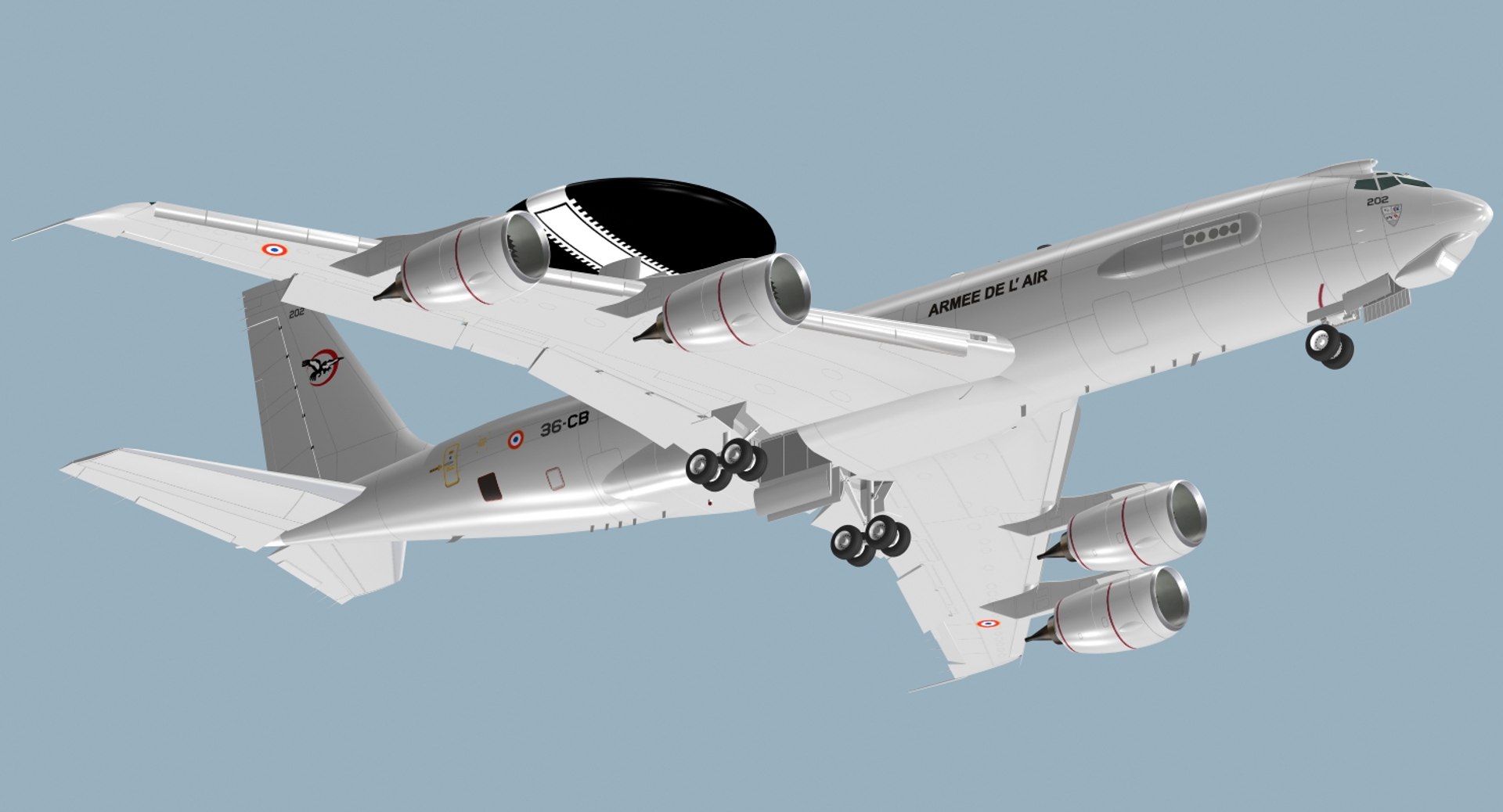 E-3F Sentry Armee De L`air - French Air Force 3D Model - TurboSquid 1275636