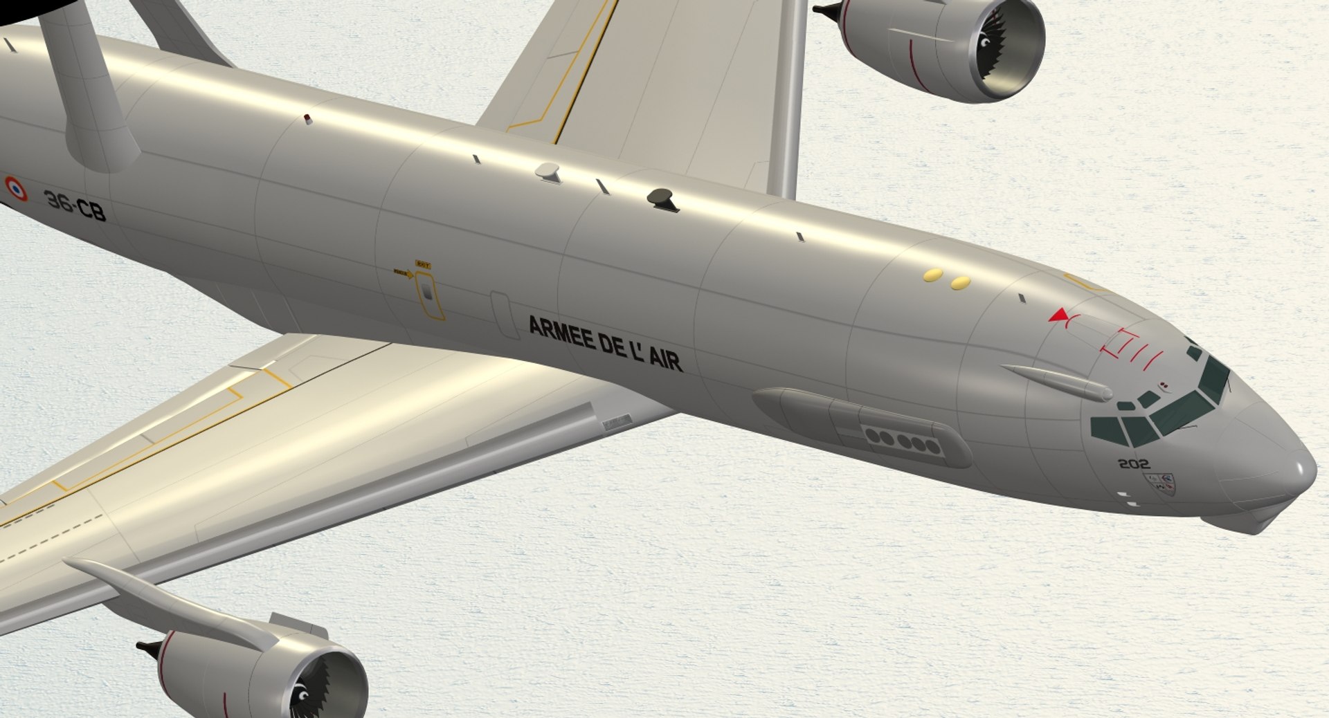 E-3F Sentry Armee De L`air - French Air Force 3D Model - TurboSquid 1275636