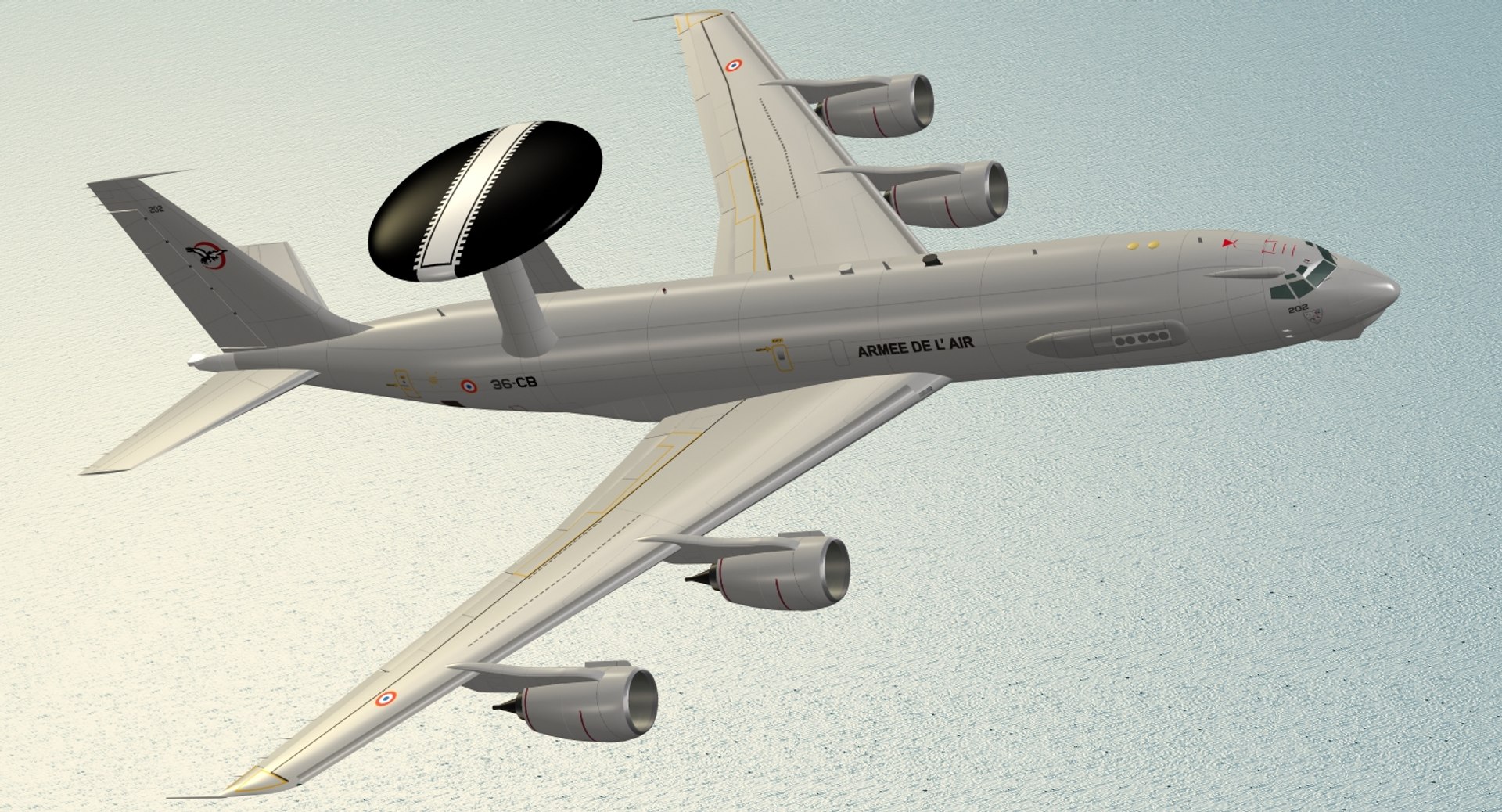 E-3F Sentry Armee De L`air - French Air Force 3D Model - TurboSquid 1275636