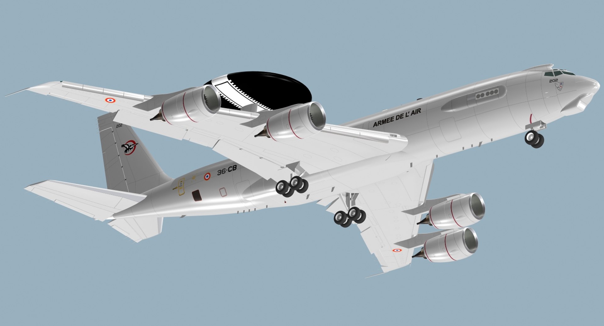 E-3F Sentry Armee De L`air - French Air Force 3D Model - TurboSquid 1275636
