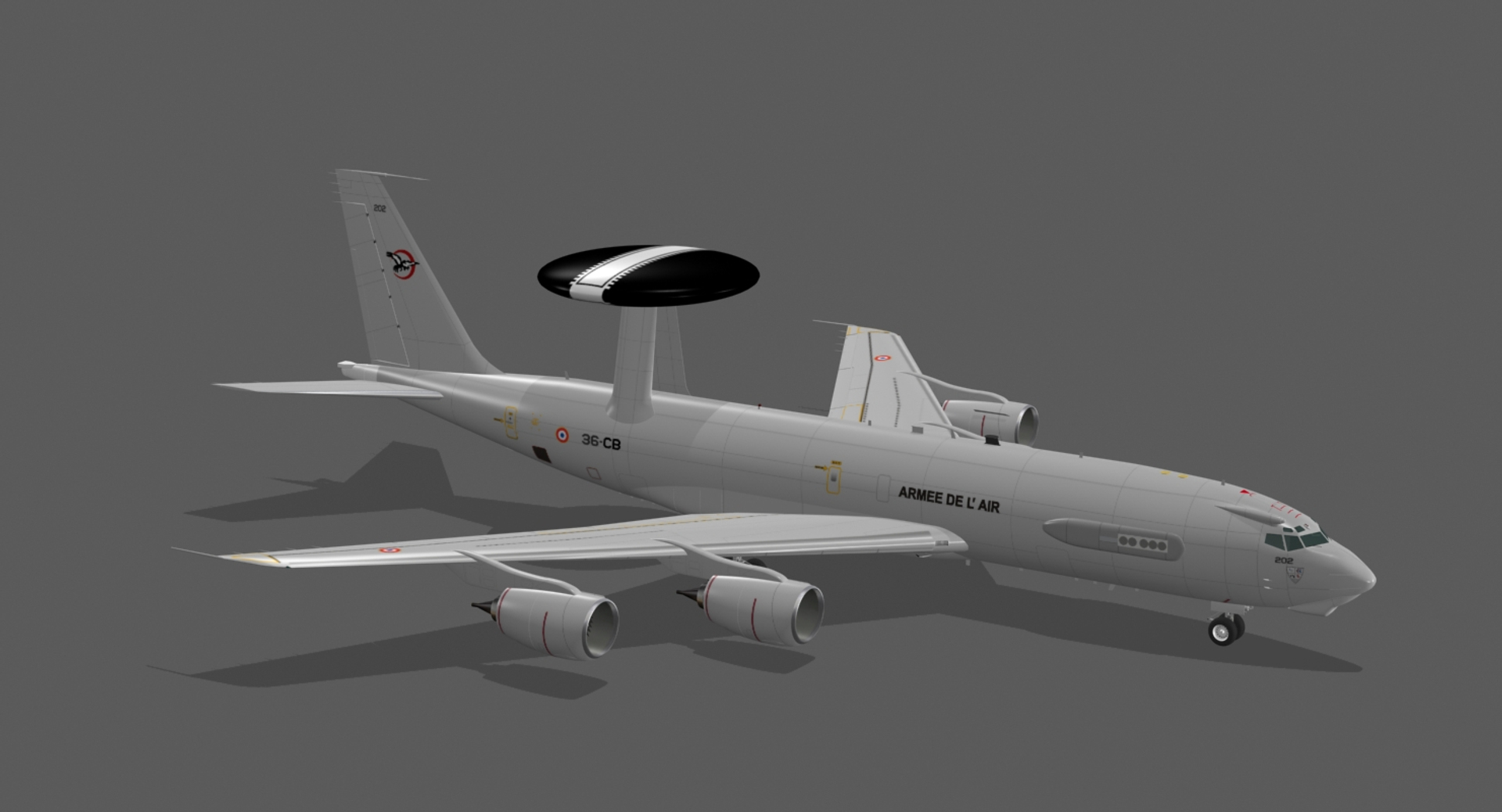 E-3F Sentry Armee De L`air - French Air Force 3D model - TurboSquid 1275636