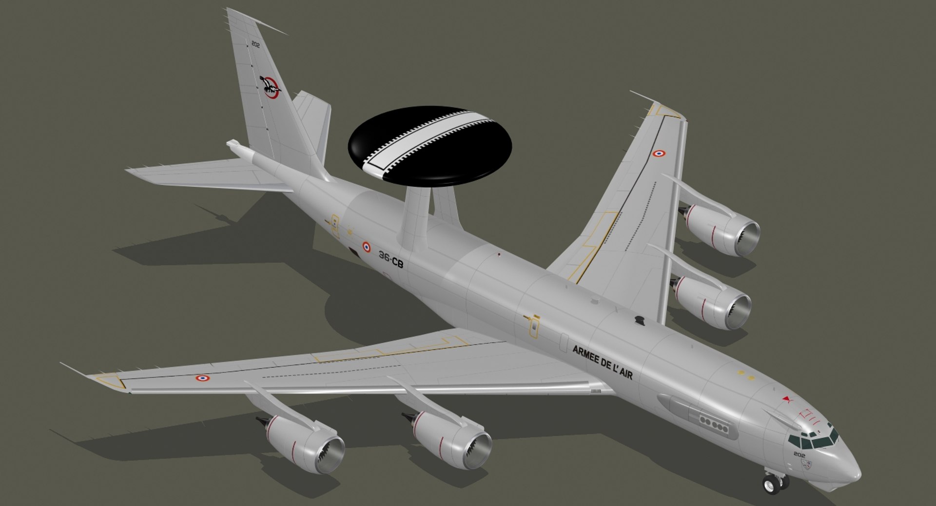 E-3F Sentry Armee De L`air - French Air Force 3D model - TurboSquid 1275636
