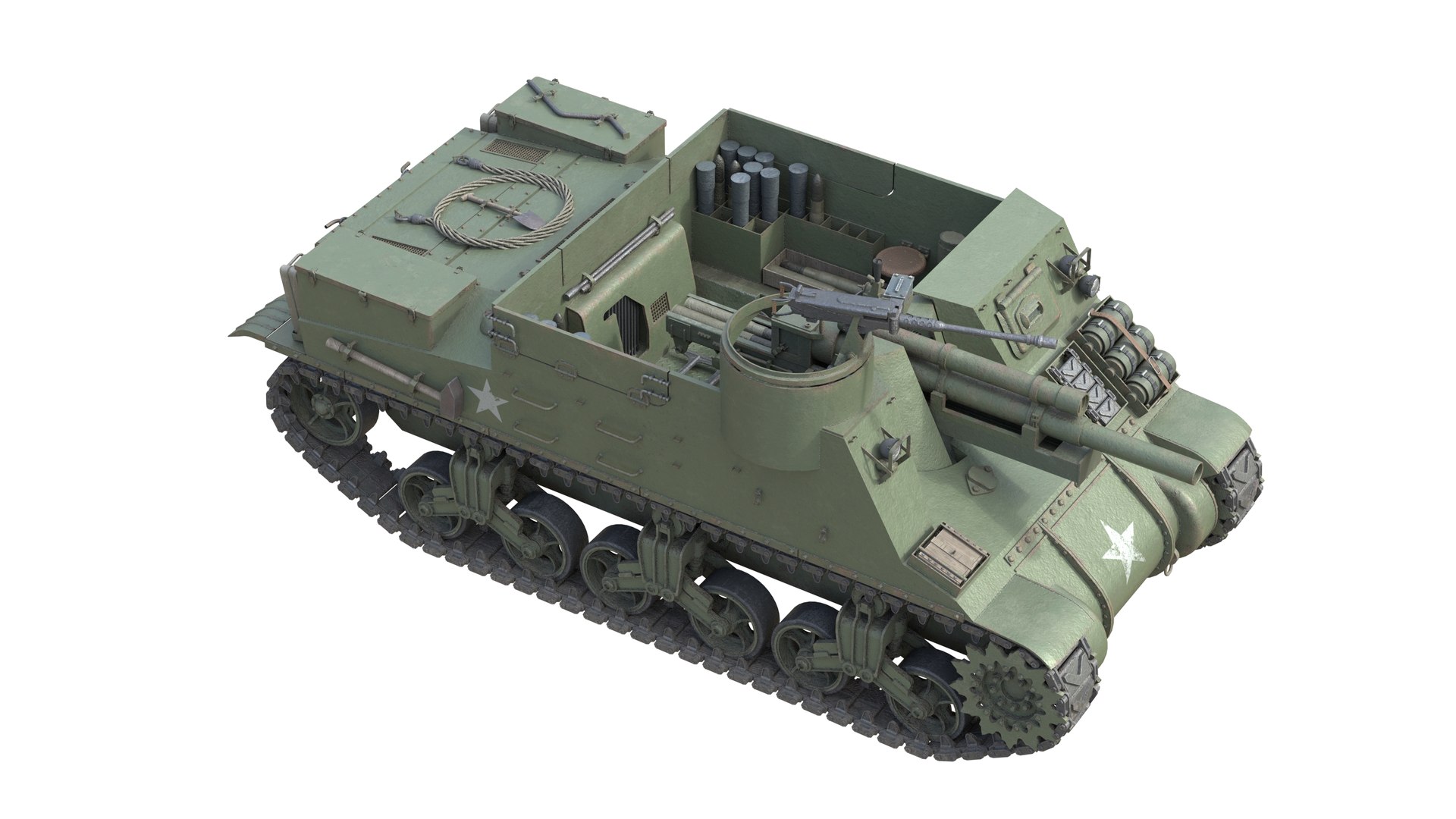 M7 Priest Howitzer 3D Model - TurboSquid 2420271