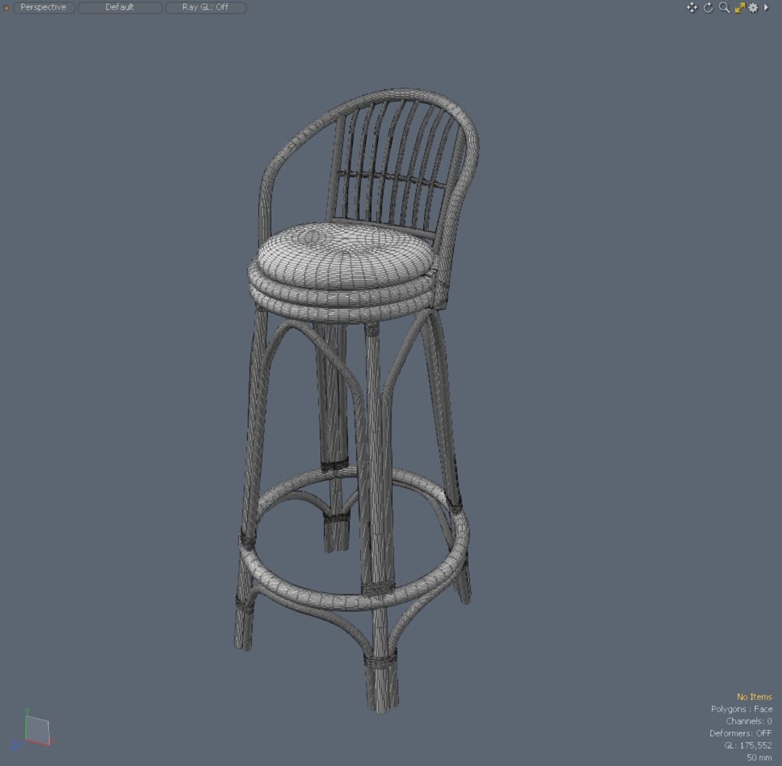3d Model Rotang Bar Chair