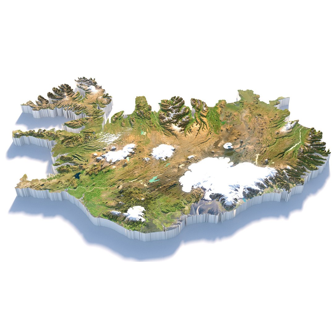 Iceland Terrain Map 3D Model - TurboSquid 2336176