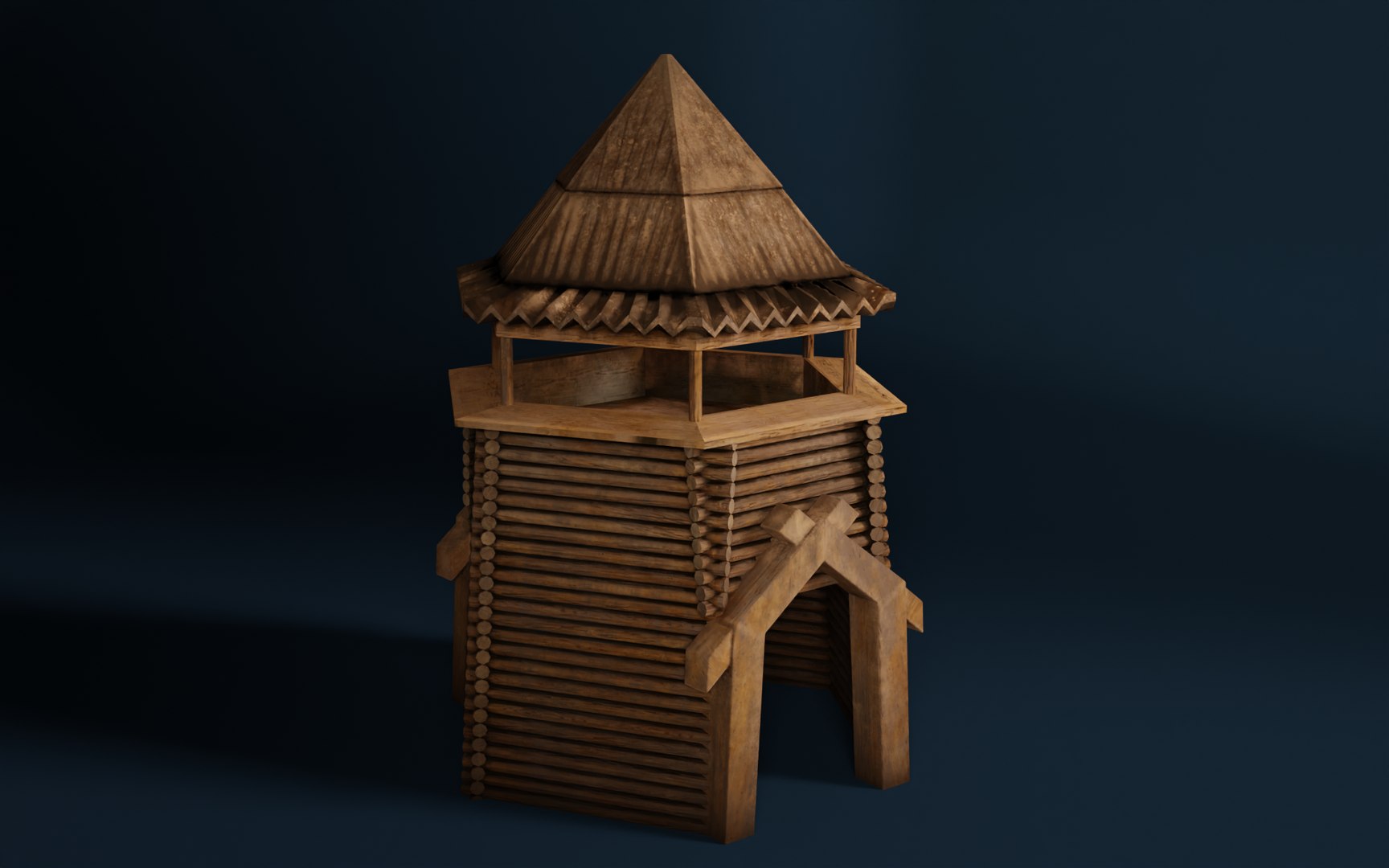 3D Old Wooden Watchtower Model - TurboSquid 1984972