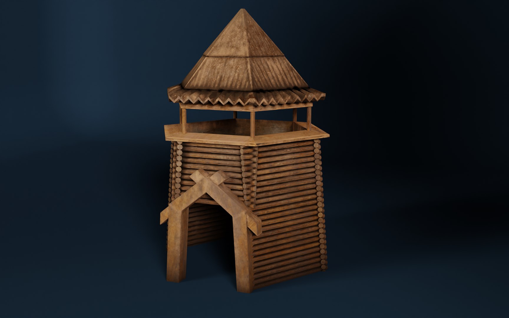 3D Old Wooden Watchtower Model - TurboSquid 1984972