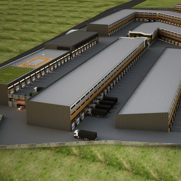 3D industrial building factory model - TurboSquid 1477226