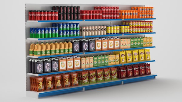 3D supermarket shelves grocery - TurboSquid 1681054