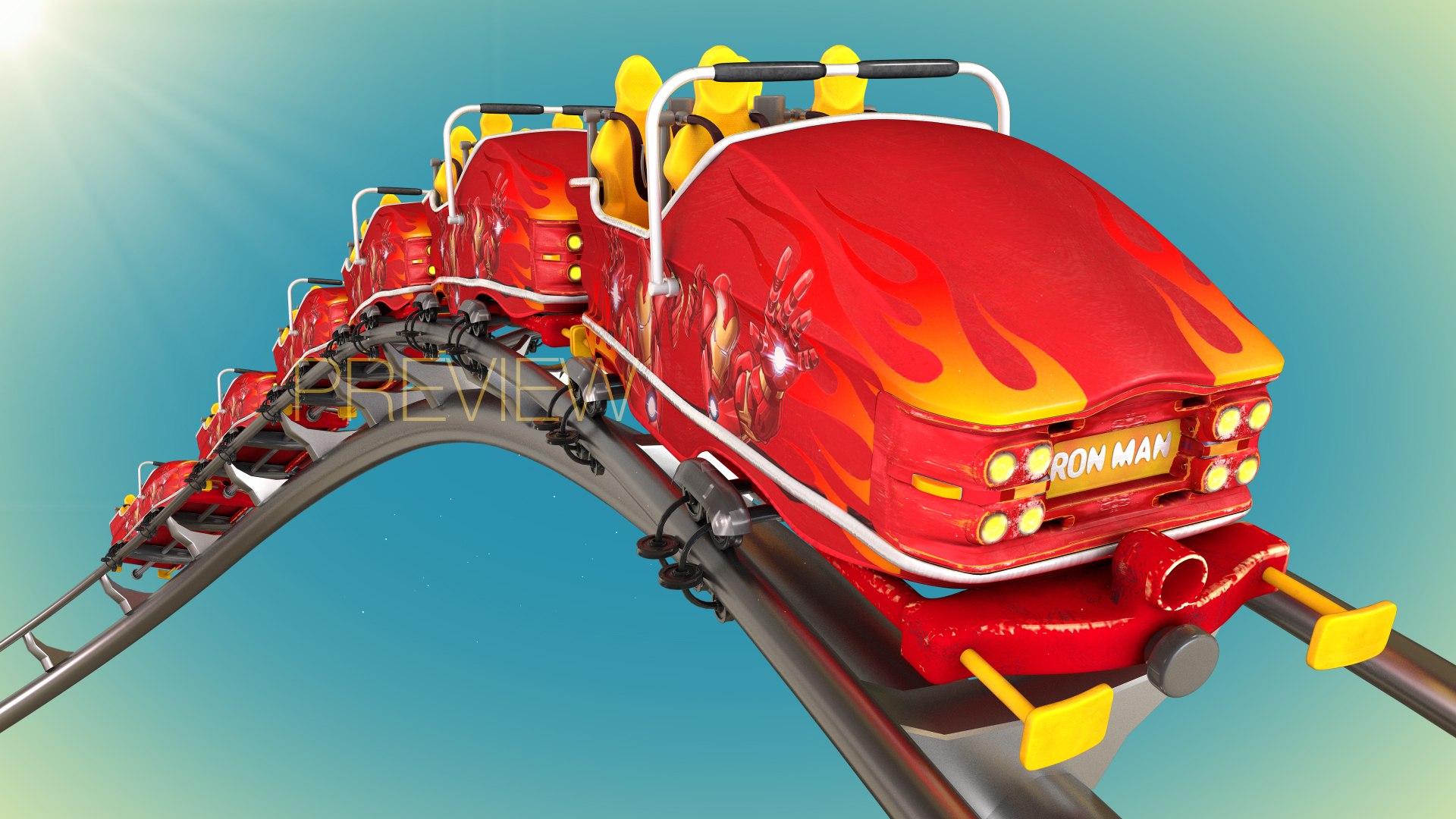 Roller Coaster Train Animated 3D Model - TurboSquid 2239546