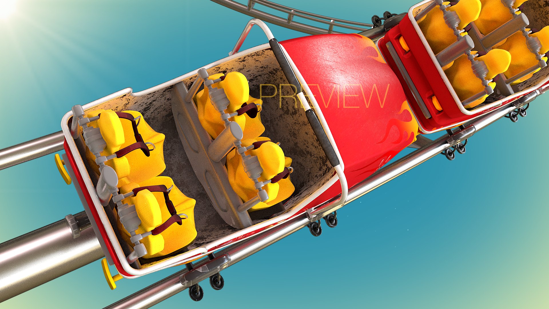 Roller Coaster Train Animated 3D Model - TurboSquid 2239546