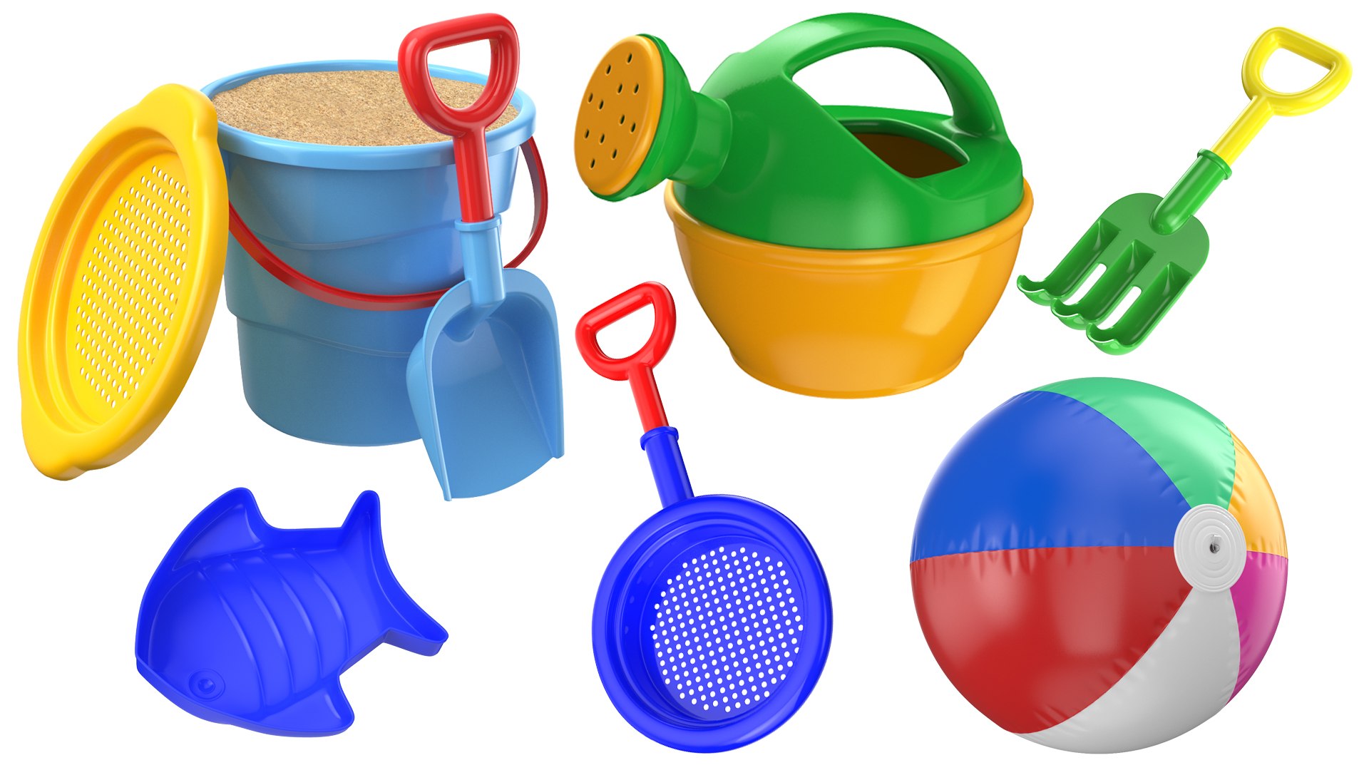 Detailed Beach Toys Collection model - TurboSquid 2077874