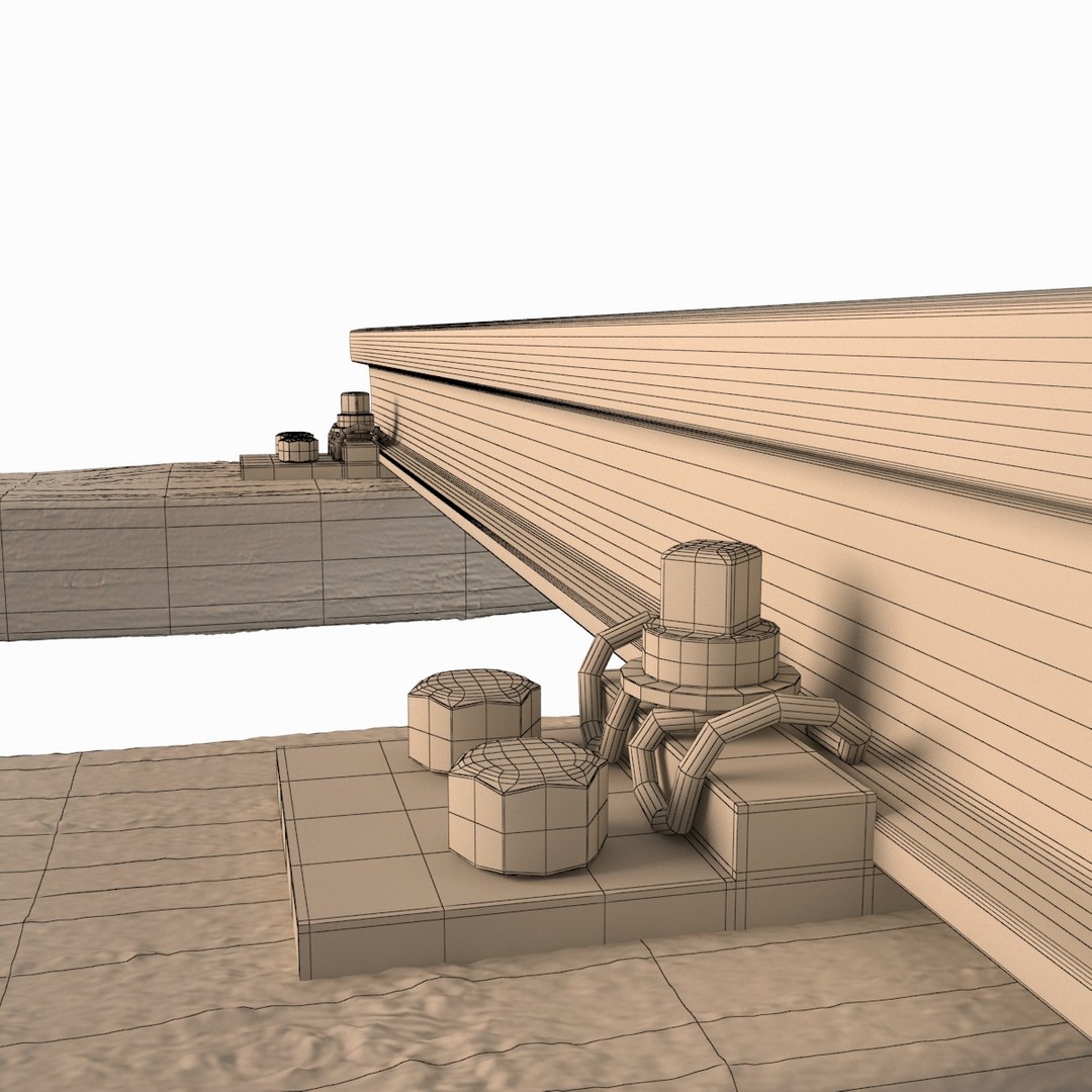 3d train rails segment
