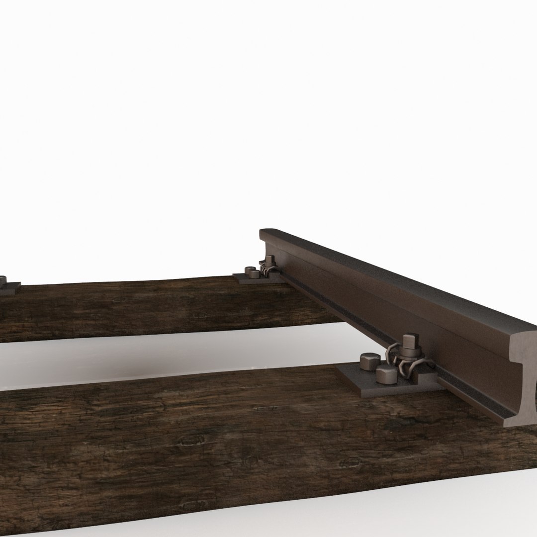 3d train rails segment