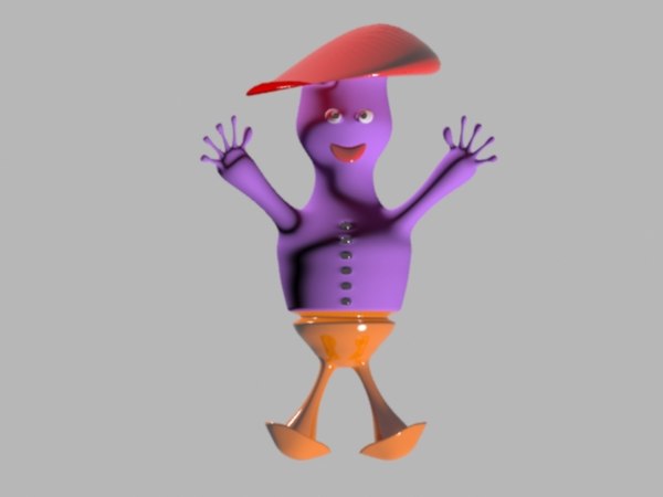 3d french cartoon character model