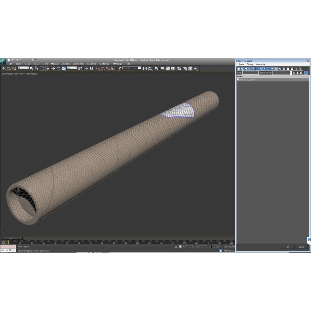 cardboard paper tube 3d obj