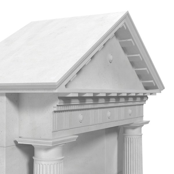 3d door pediment greco roman