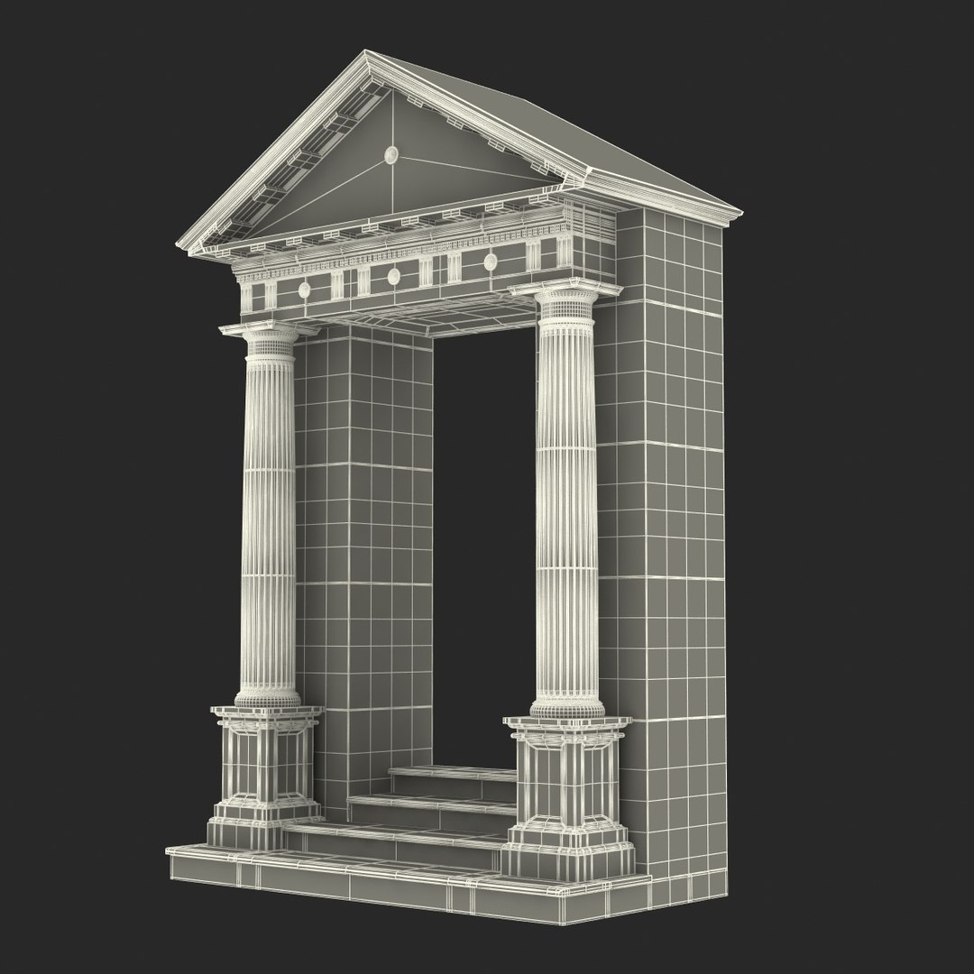 3d Door Pediment Greco Roman