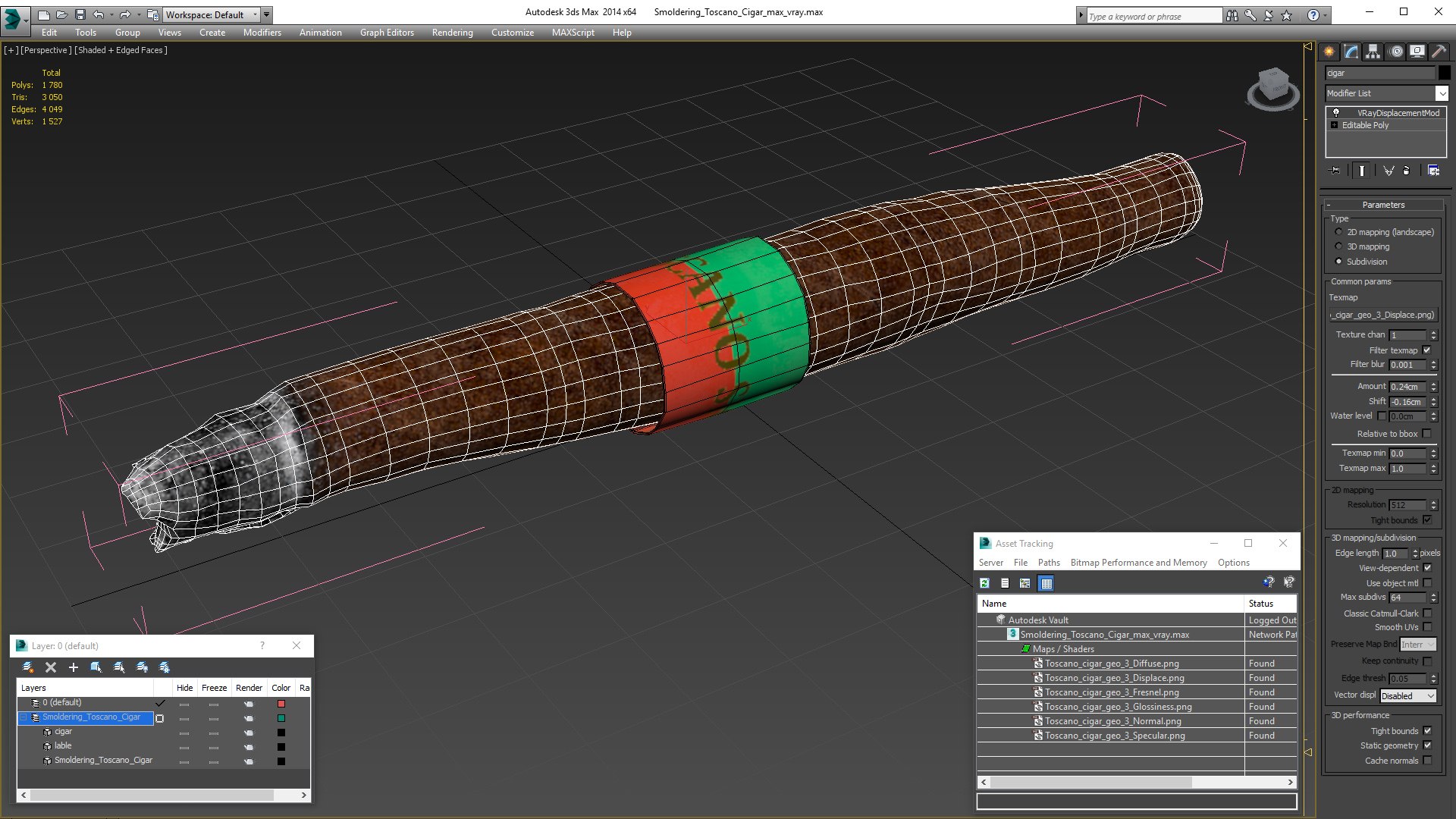 Smoldering Toscano Cigar 3D Model - TurboSquid 1853342