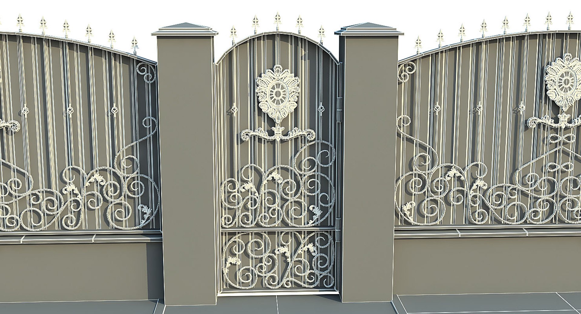 Fence House 3D Model - TurboSquid 1309078