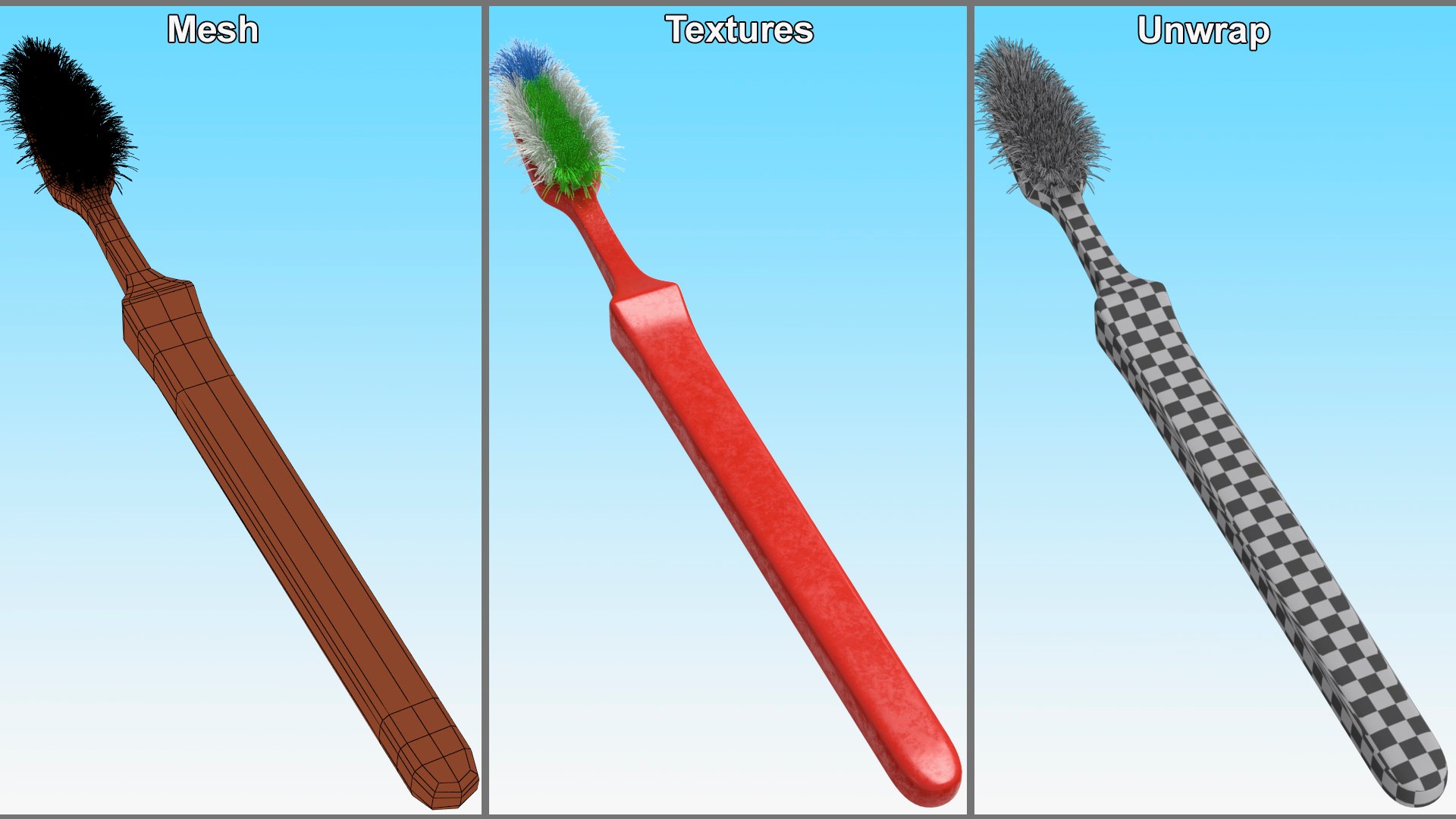 Used Dirty Toothbrush 3D Model - TurboSquid 2297192