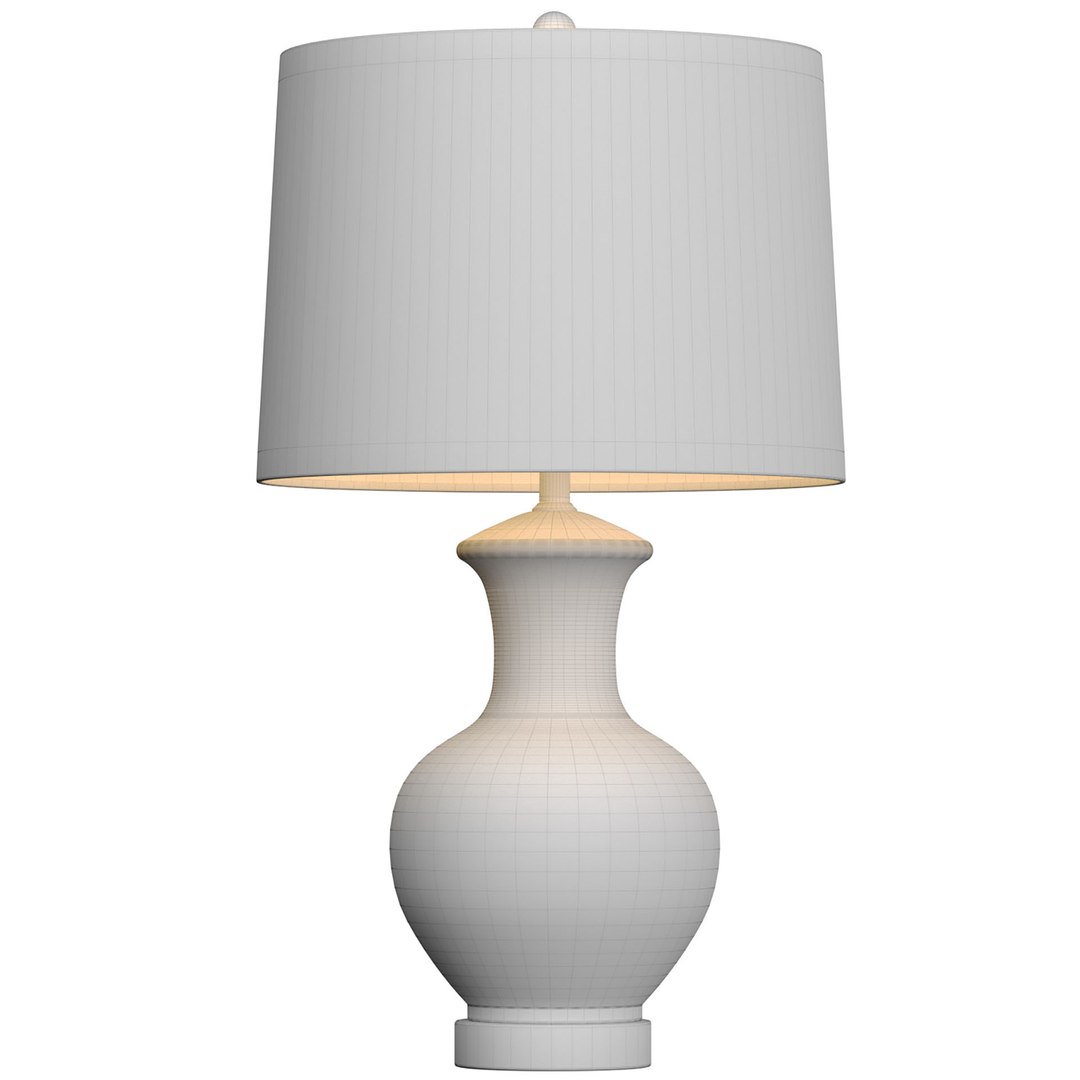 3D Model Jennifer Ginger Jar Blue Ceramic Table Lamp Lotos Pattern 3D Model - TurboSquid 2356961