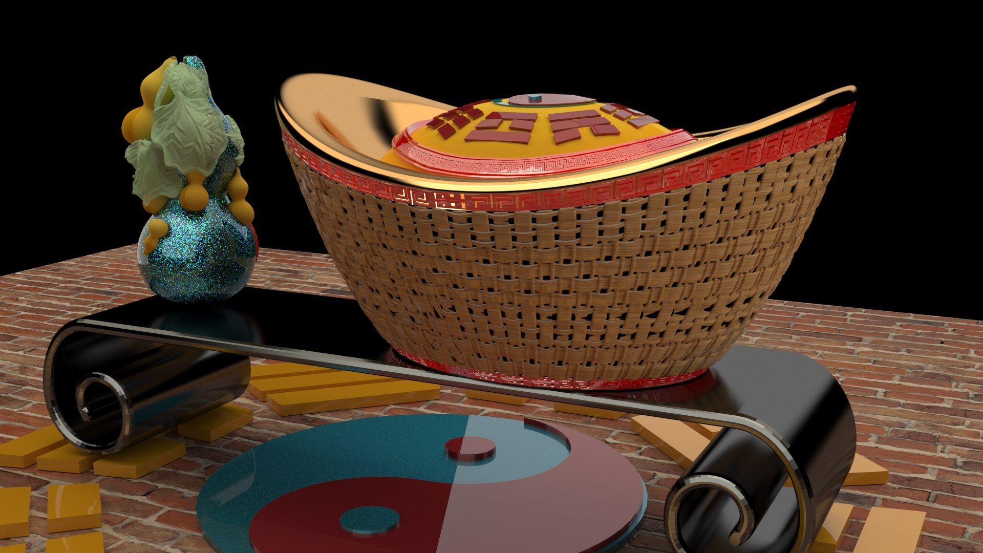 Chinese Gold Ingot 3D Model - TurboSquid 2145023