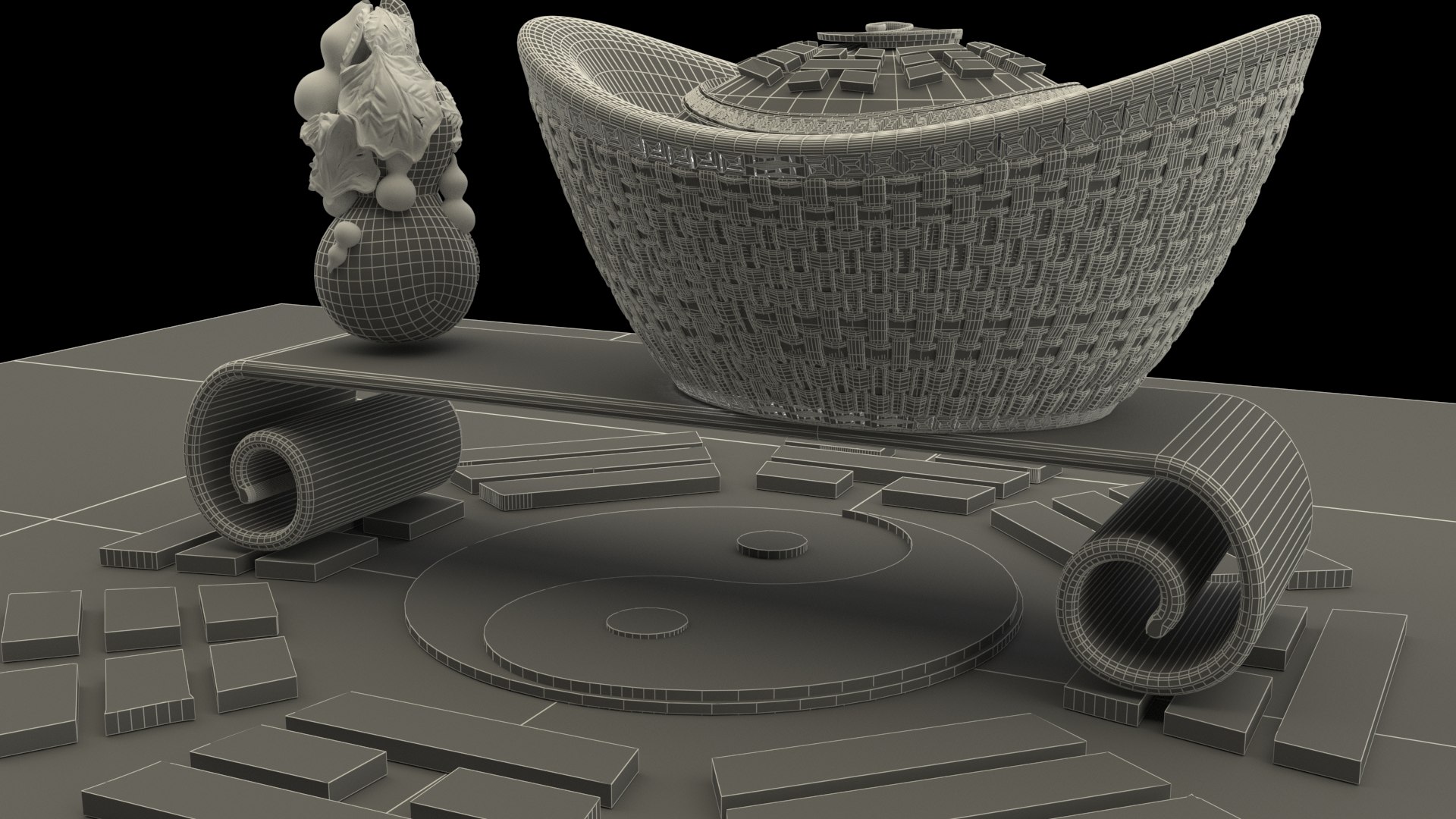 Chinese Gold Ingot 3D Model - TurboSquid 2145023