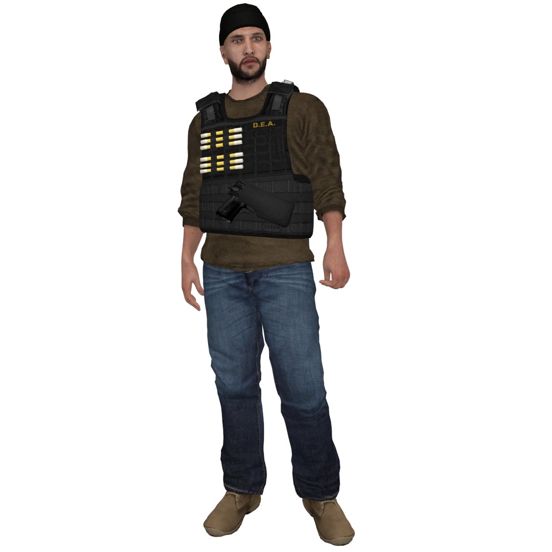 Rigged Dea Agent Lod 3d Max