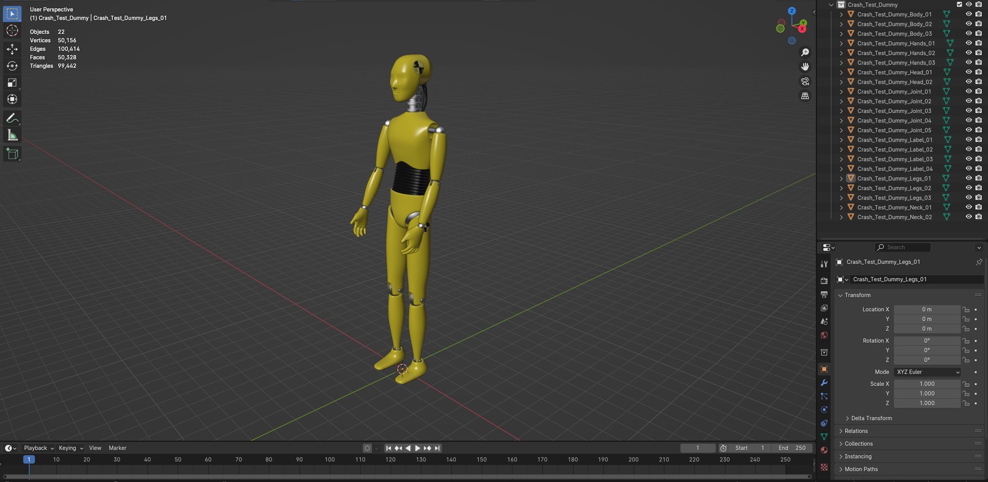 3D Yellow Crash Test Dummy Model - TurboSquid 2299151