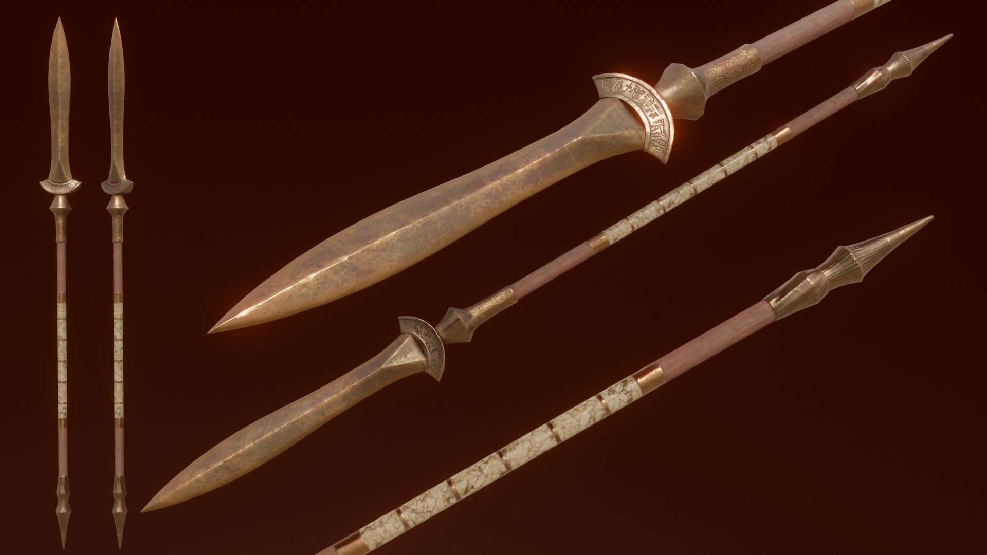 3D Model Copper Fantasy Weapon Set - TurboSquid 1940763