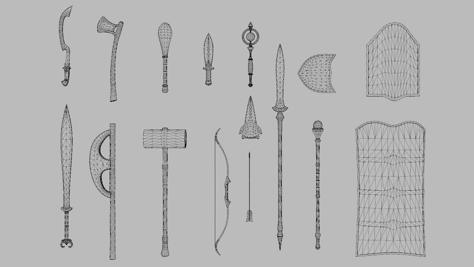 3D Model Copper Fantasy Weapon Set - TurboSquid 1940763