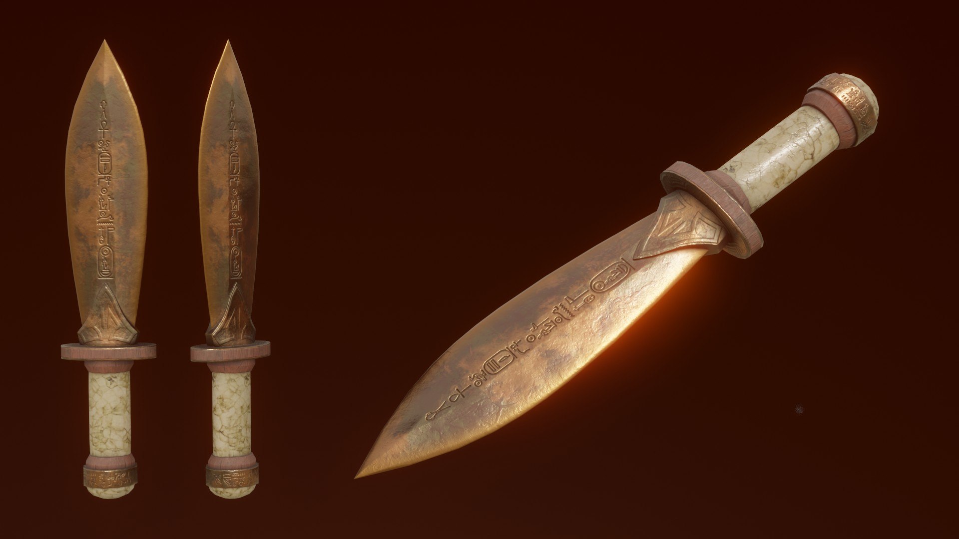 3D Model Copper Fantasy Weapon Set - TurboSquid 1940763