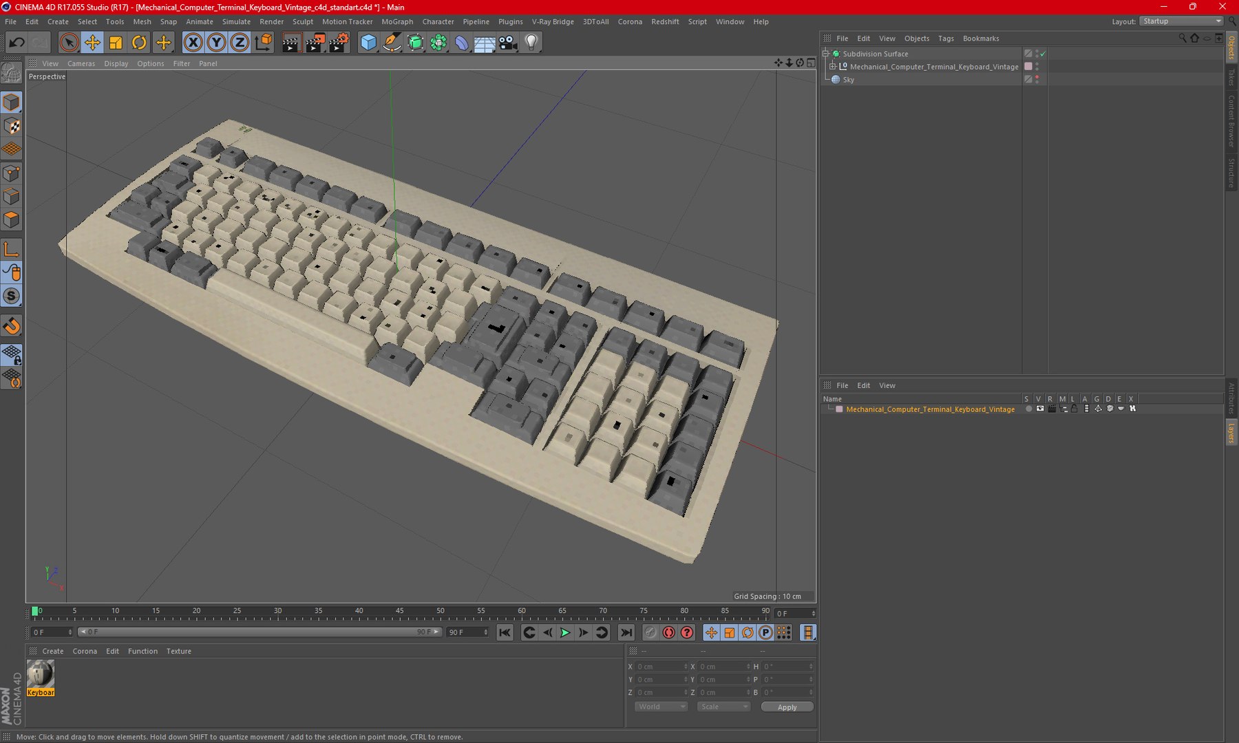 Mechanical Computer Terminal Keyboard Vintage 3D model - TurboSquid 2055954