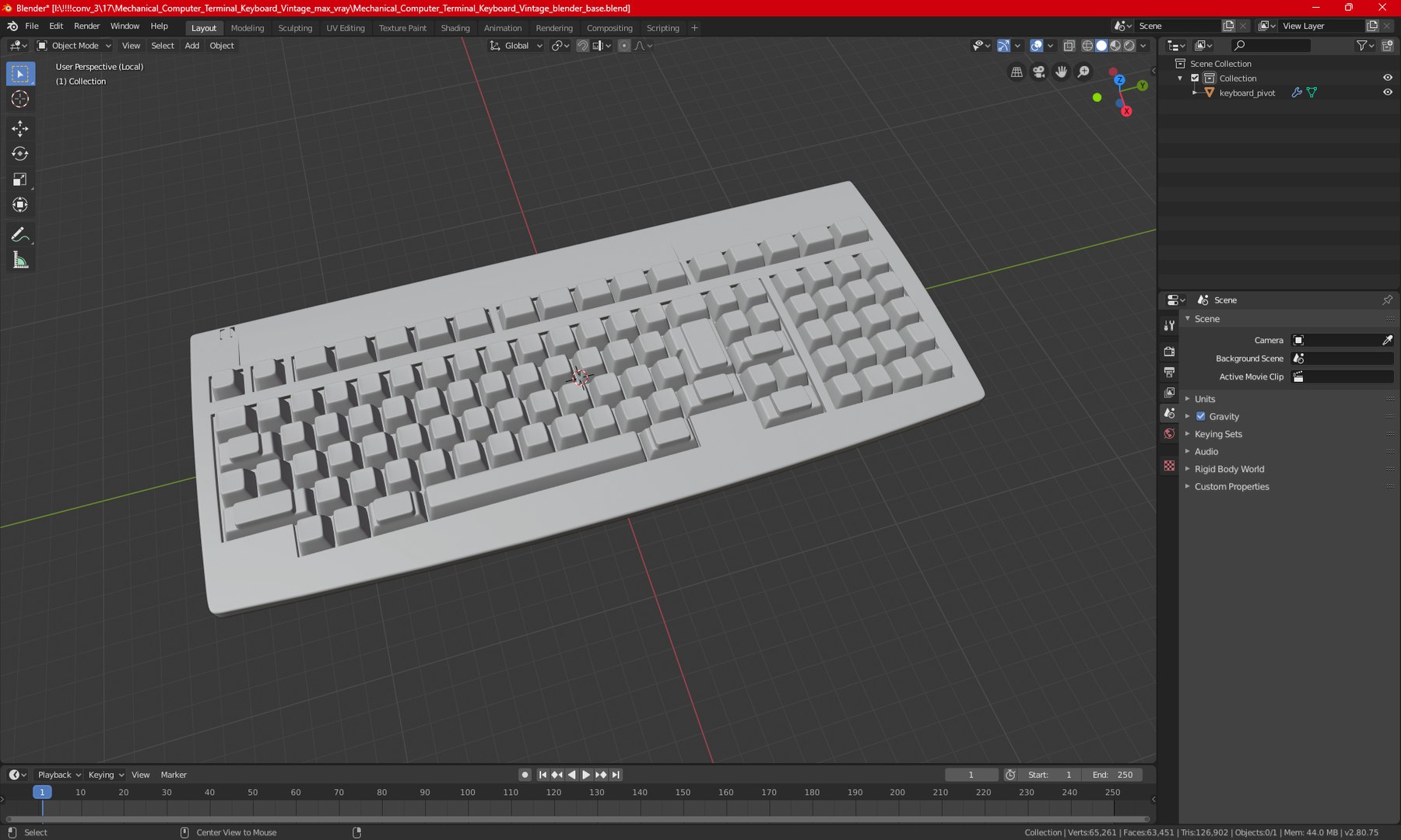 Mechanical Computer Terminal Keyboard Vintage 3D model - TurboSquid 2055954